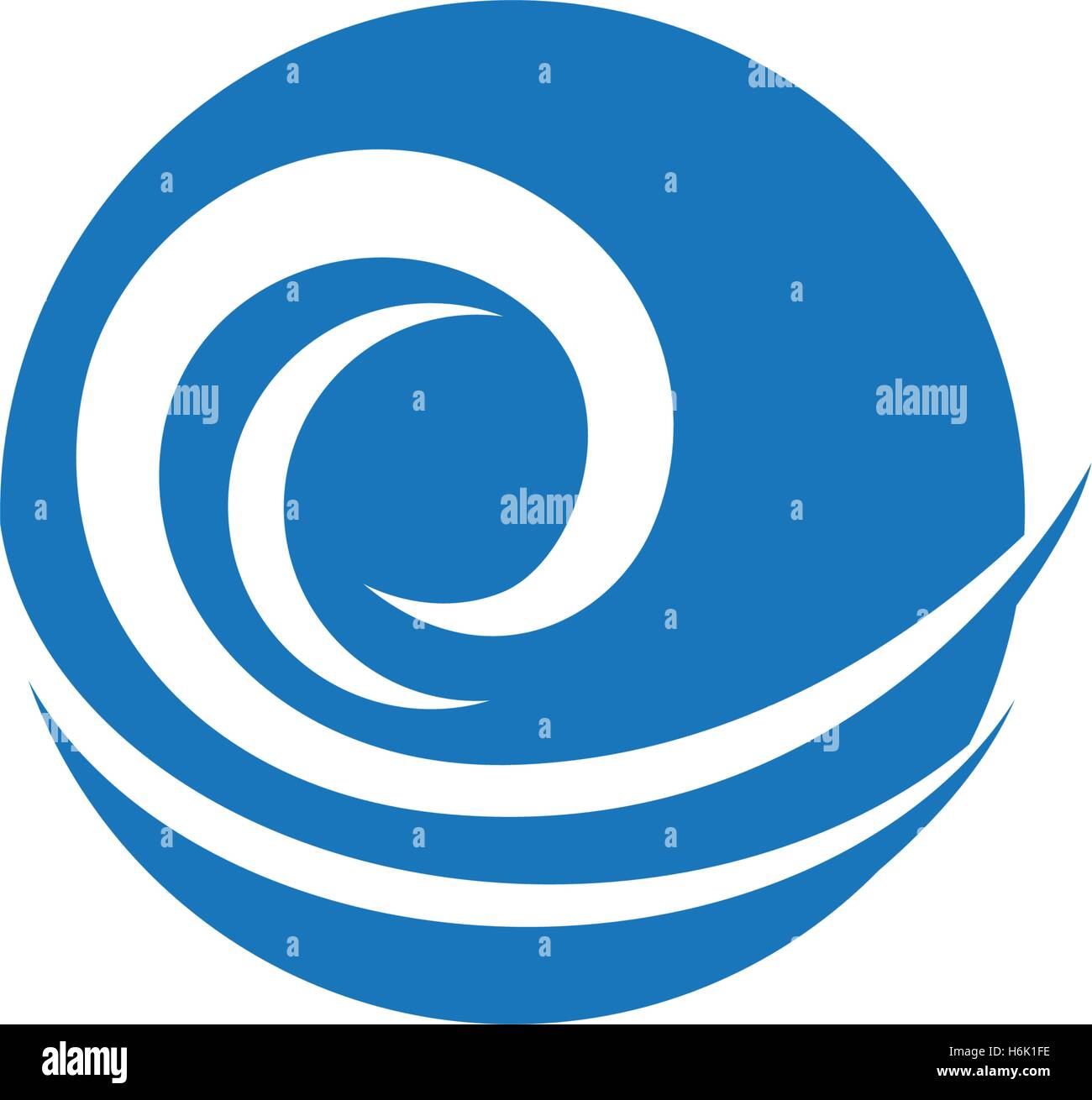 Vector Logo with yellow sun and blue sea waves. Vector logotype Stock ...