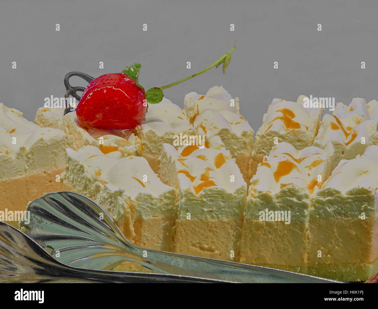 Sweet cake on a platter (buffet Stock Photo - Alamy