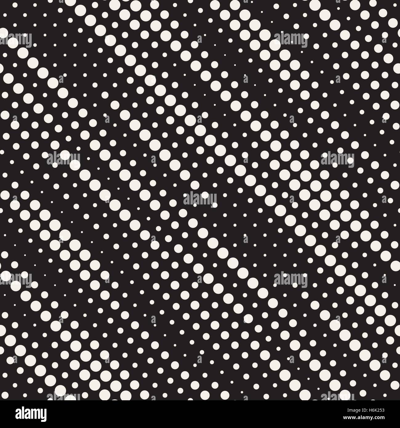 Vector Seamless Black and White Diagonal Halftone Cirle Lines Pattern ...