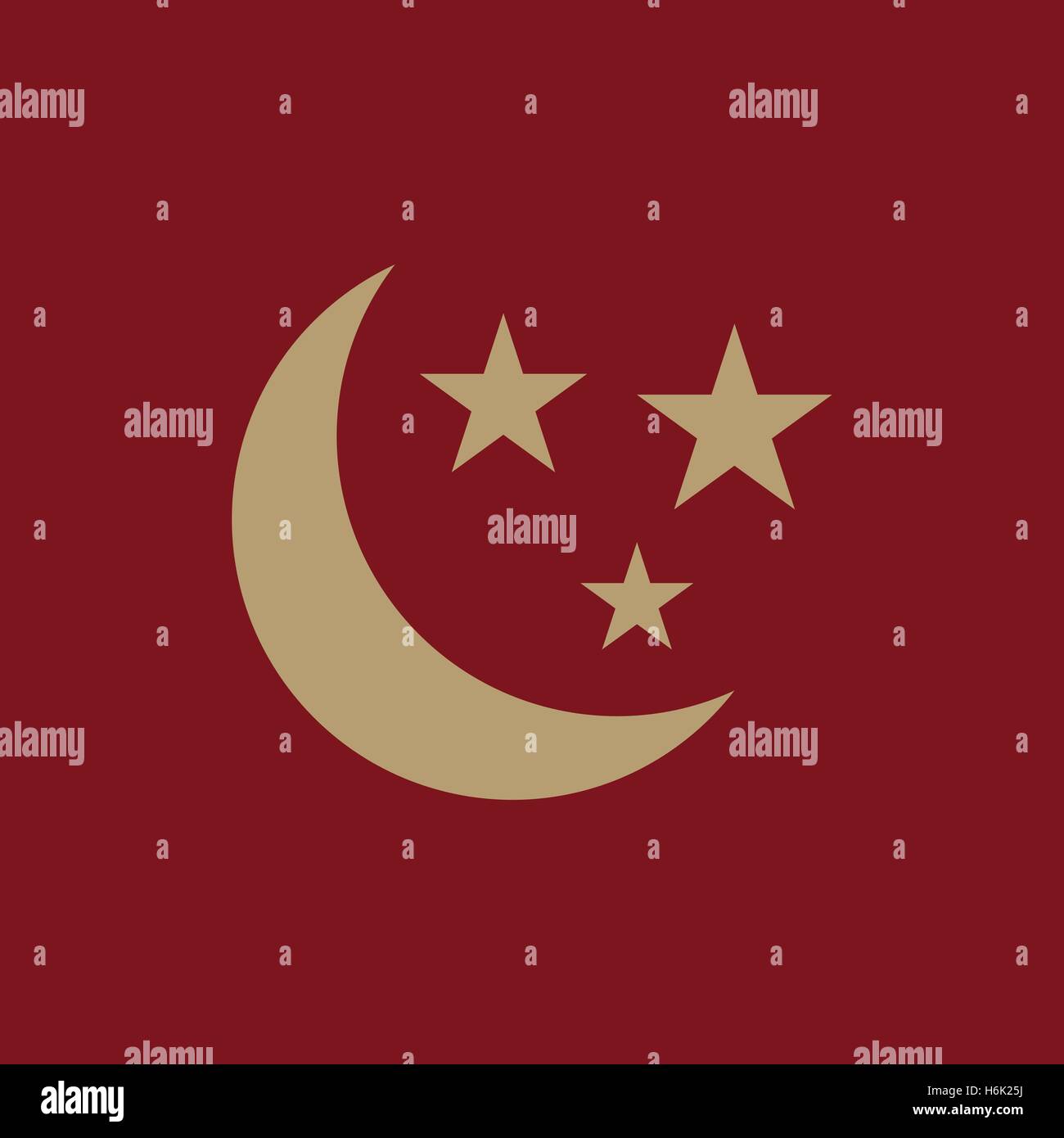 The moon and stars icon. Night, sleep symbol. Flat Vector illustration ...