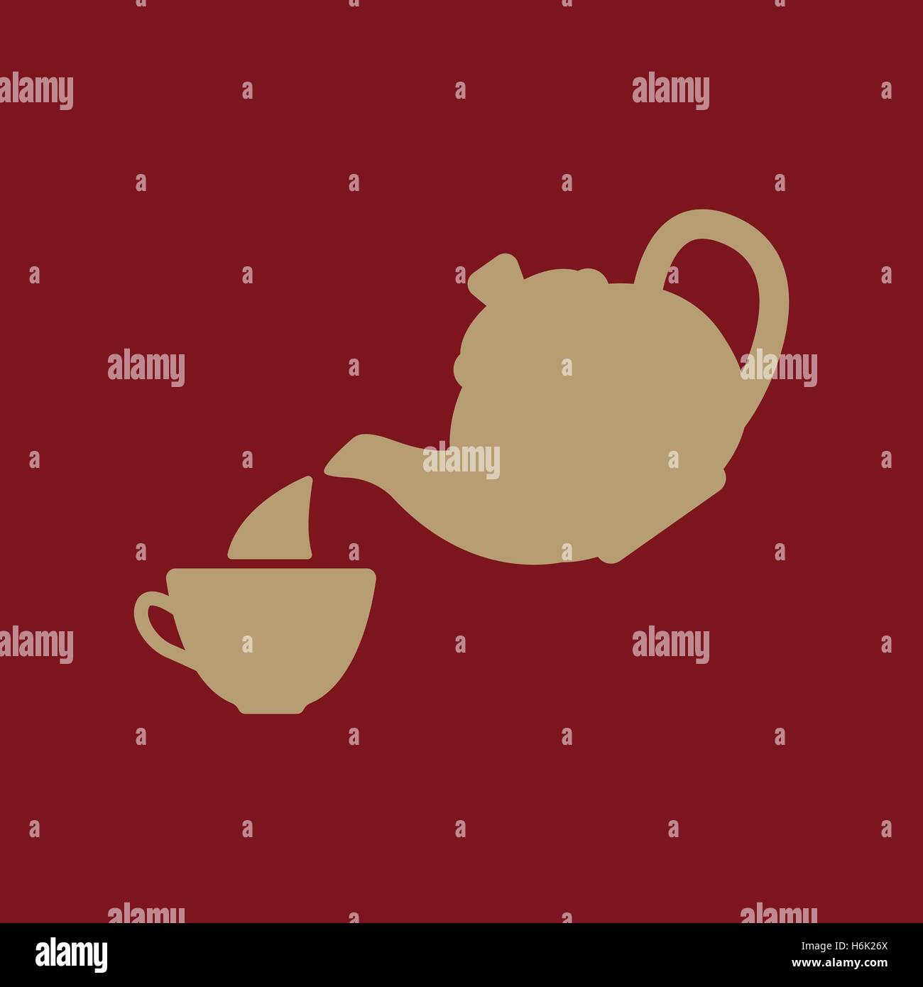 The teapot and cup icon. Tea symbol. Flat Vector illustration Stock ...