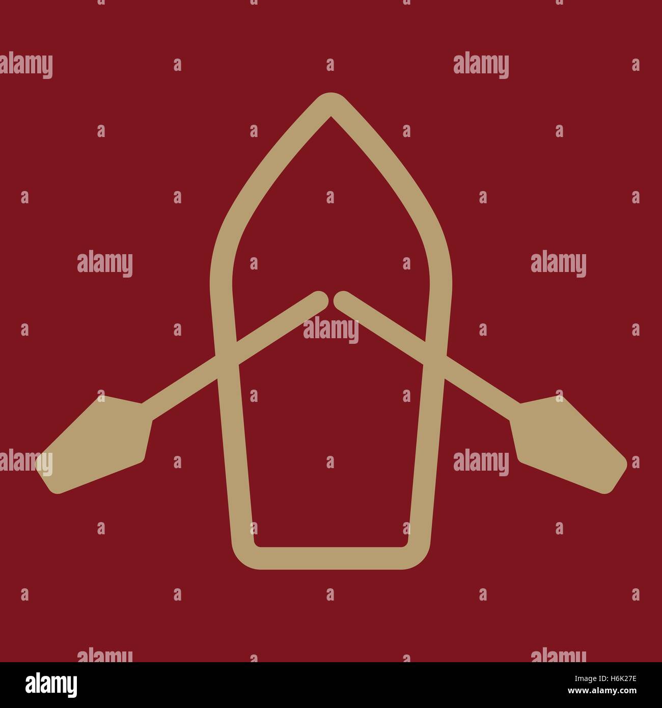 The boat and oars icon. Skiff And Paddle symbol. Flat Vector ...
