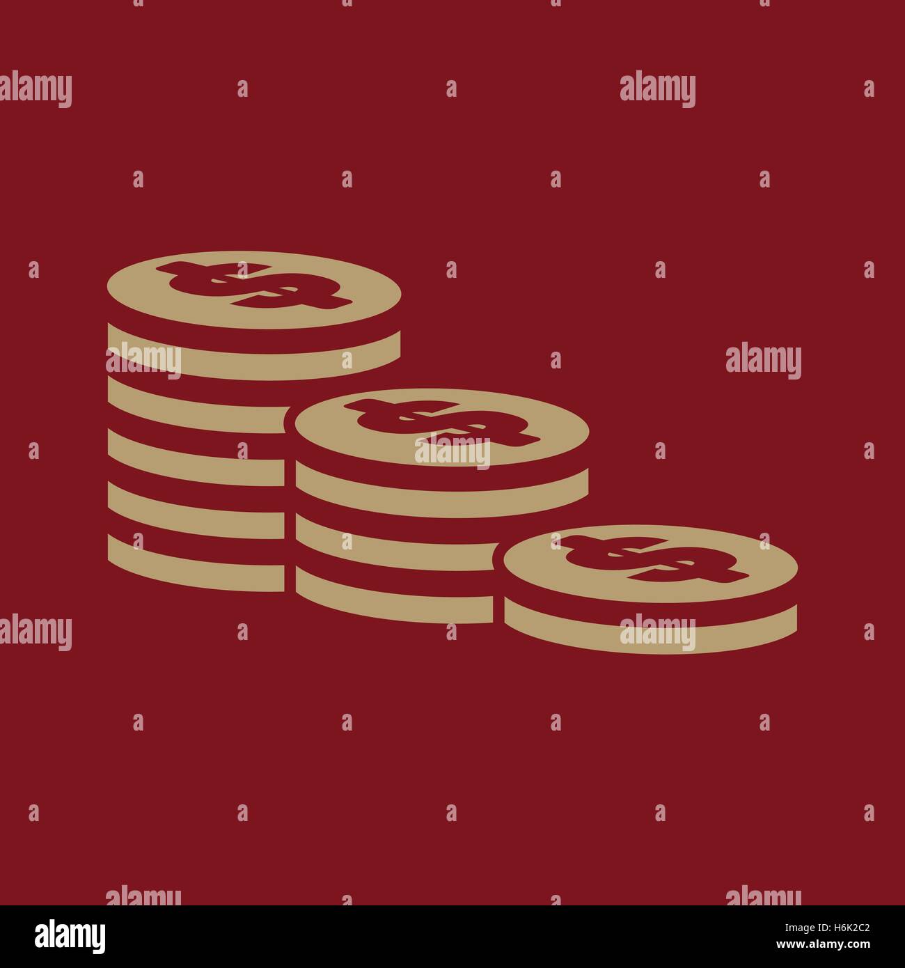 The stack of coins icon. Dollar, money, coin, bank symbol. Flat Vector ...