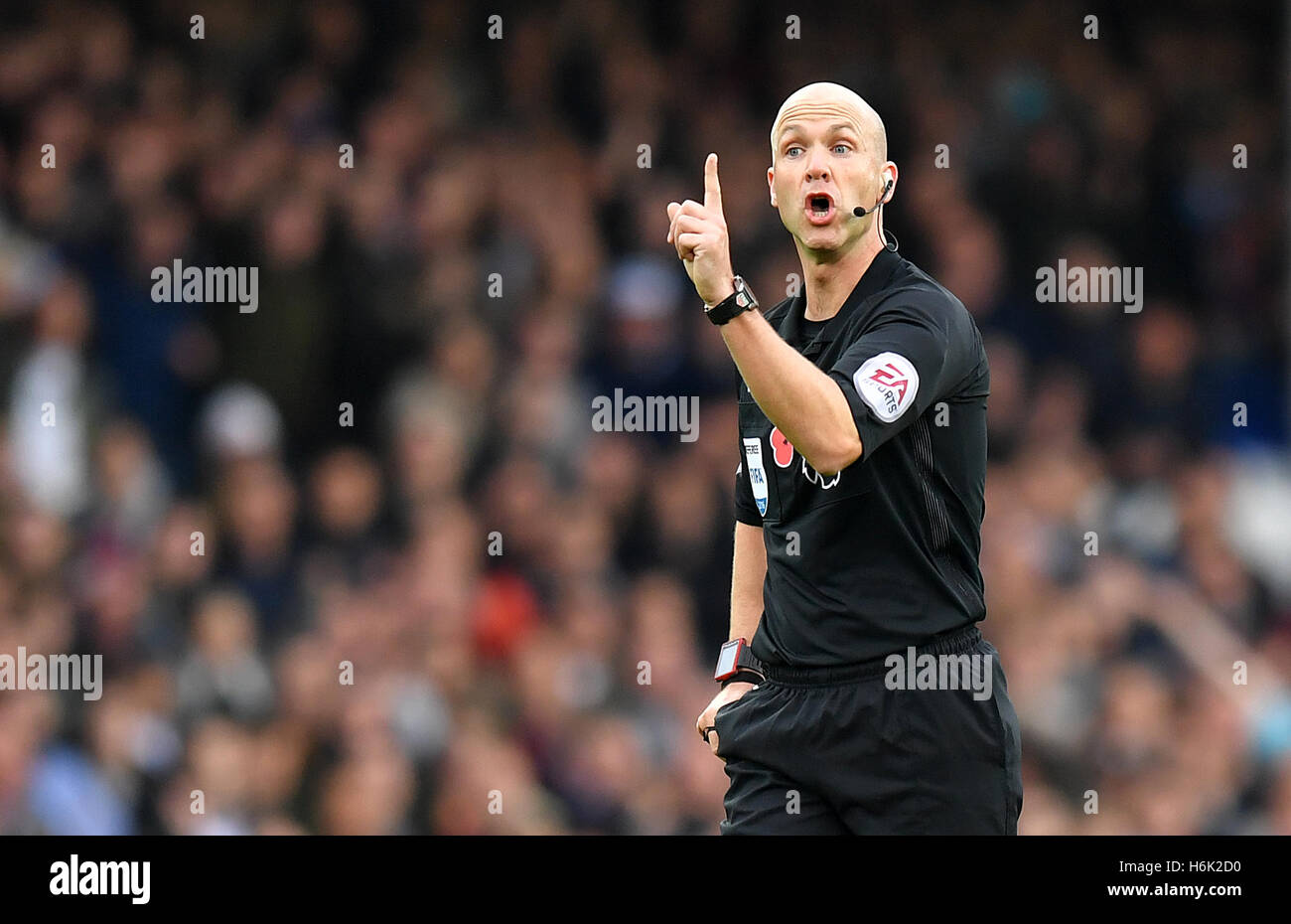 Referee Anthony Taylor during the Premier League match at Goodison Park ...