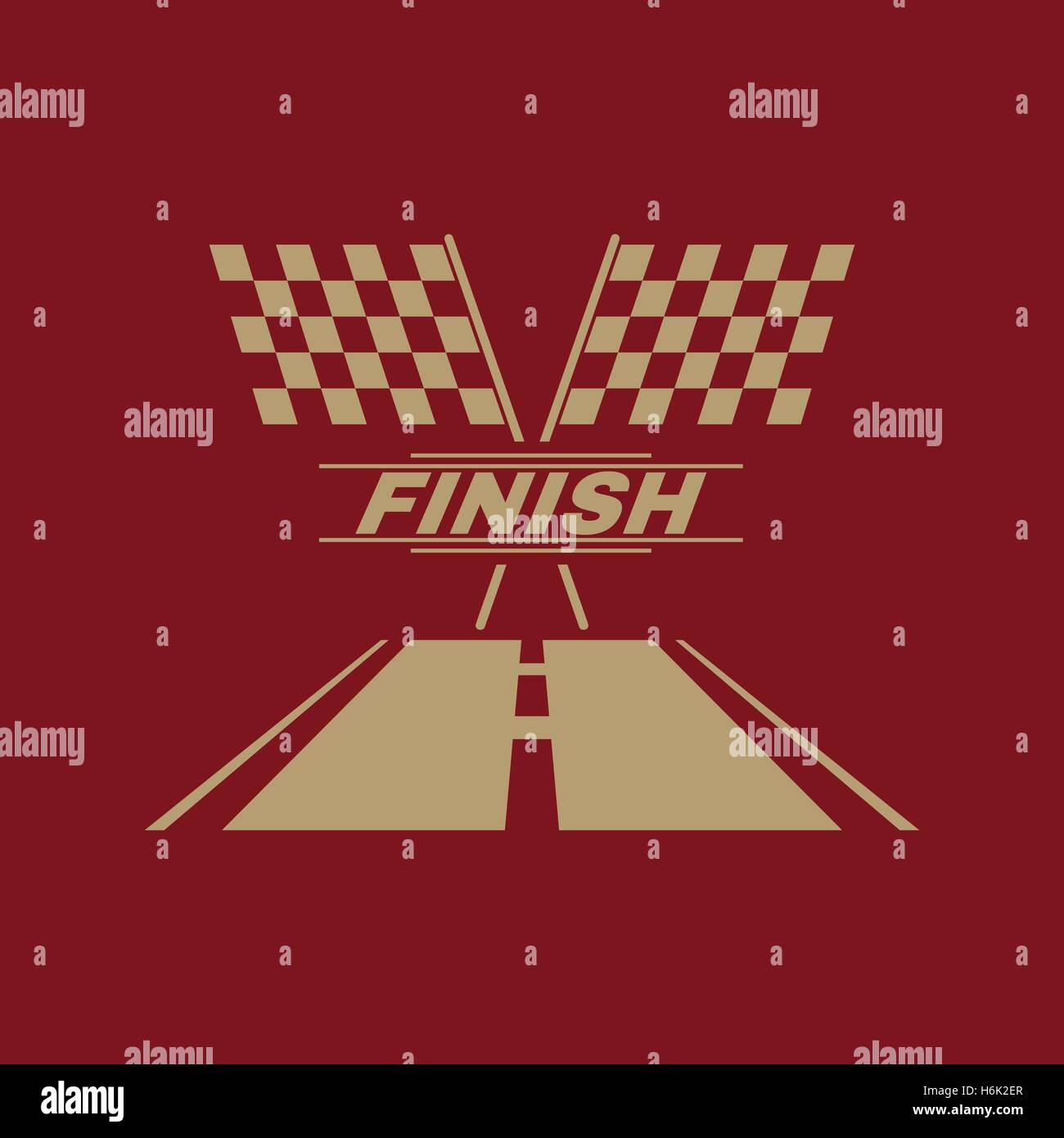 The race flag icon. Finish symbol. Flat Vector illustration Stock ...