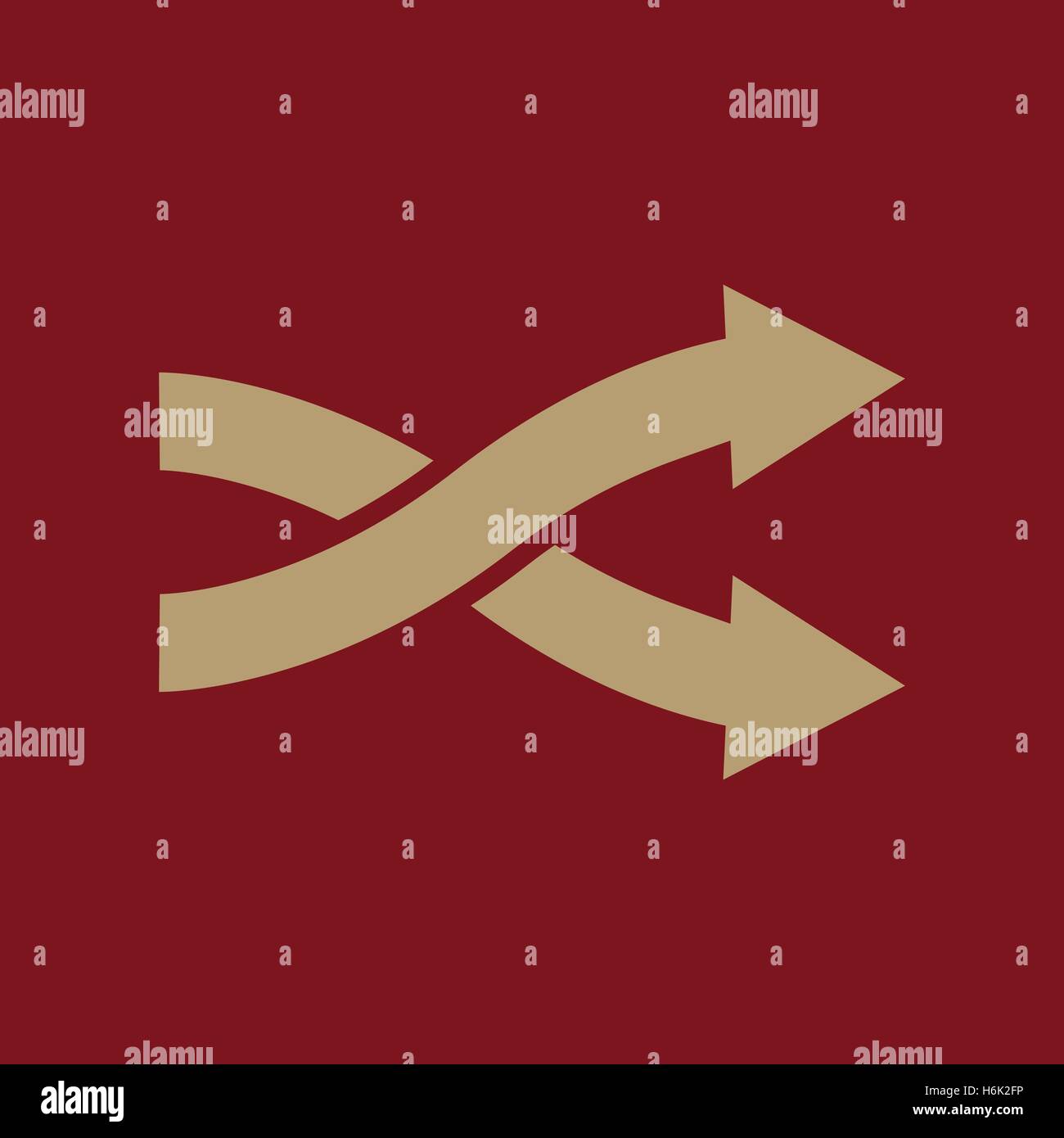 The intersecting arrows icon. Exchange and turn, cross symbol. Flat ...