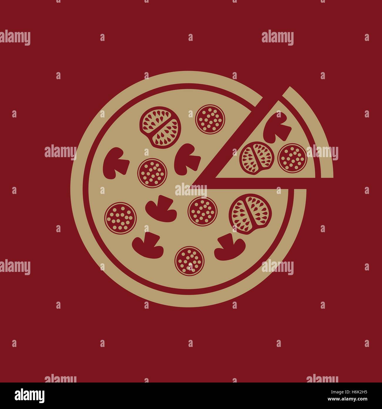 The pizza icon. Pizzeria and baking, fast food symbol. Flat Vector ...