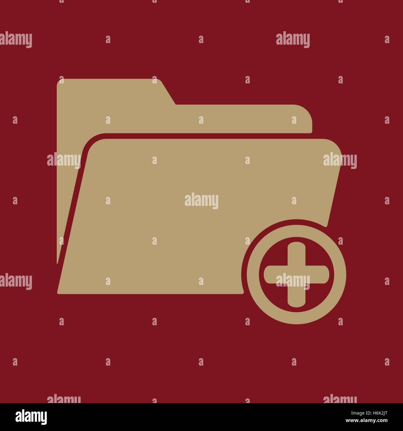 The add to folder icon. Data and directory, archive, storage symbol ...
