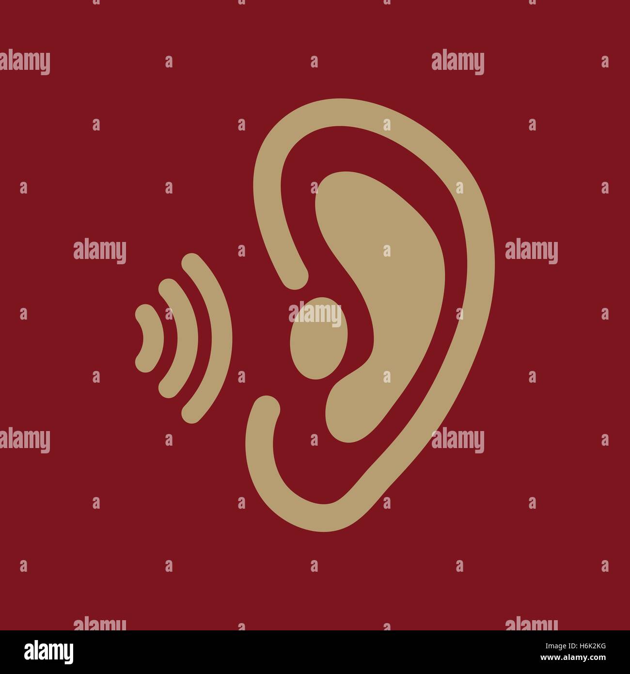 The ear icon. Sense organ and hear, understand symbol. Flat Vector ...