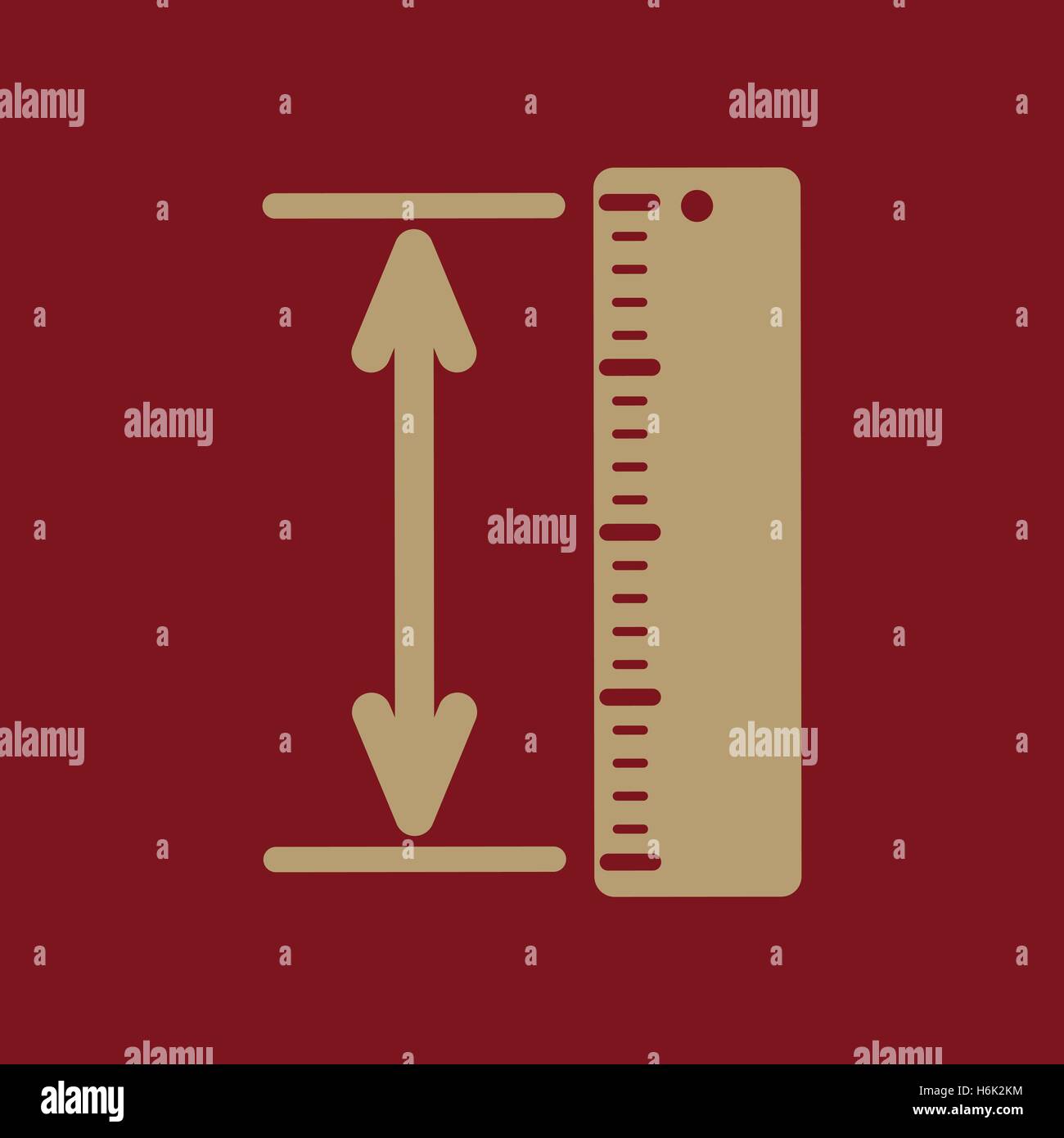 The measuring height and length icon. Ruler, straightedge, scale symbol ...