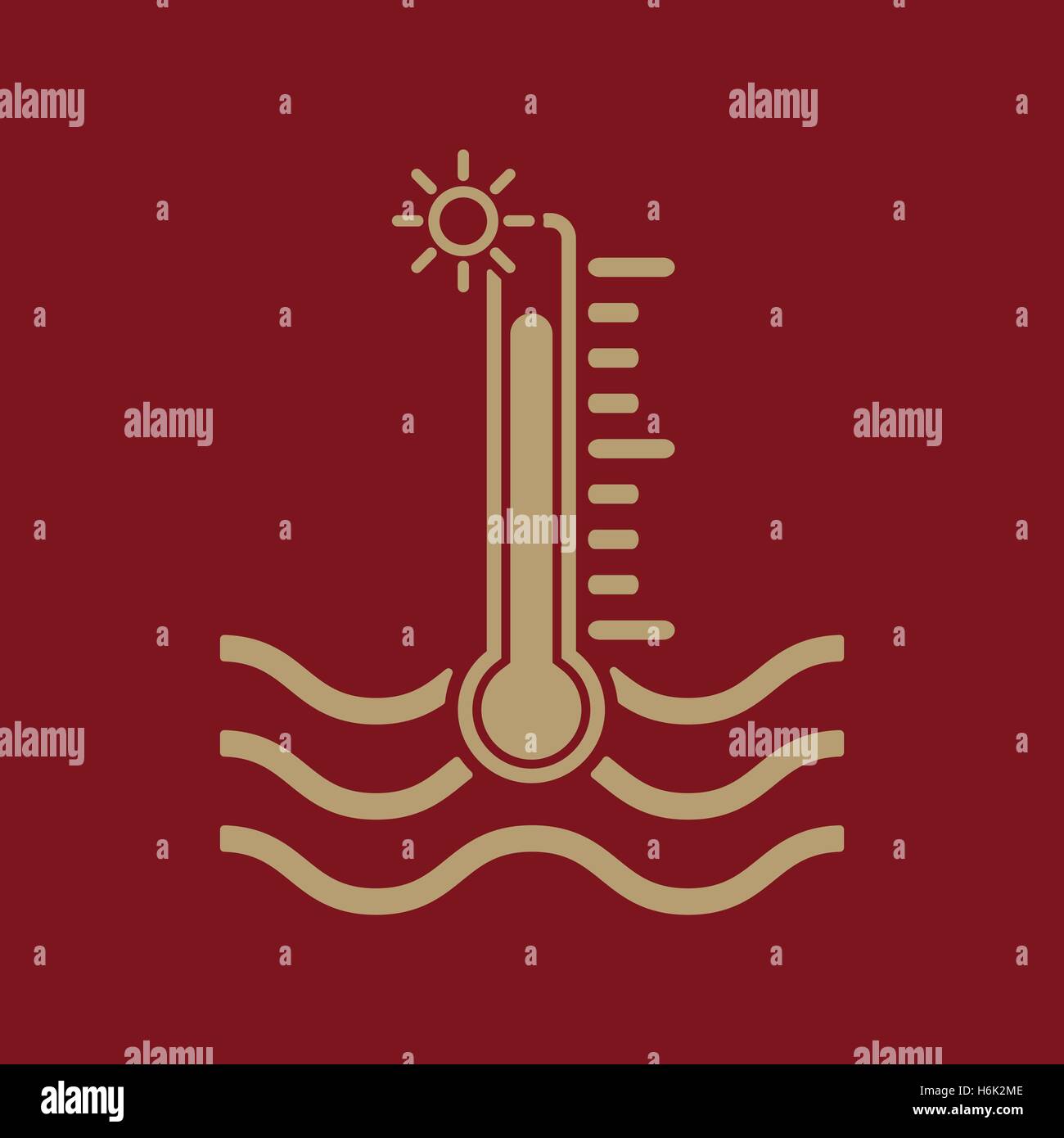The warm water temperature icon. Hot liquid symbol. Flat Vector ...