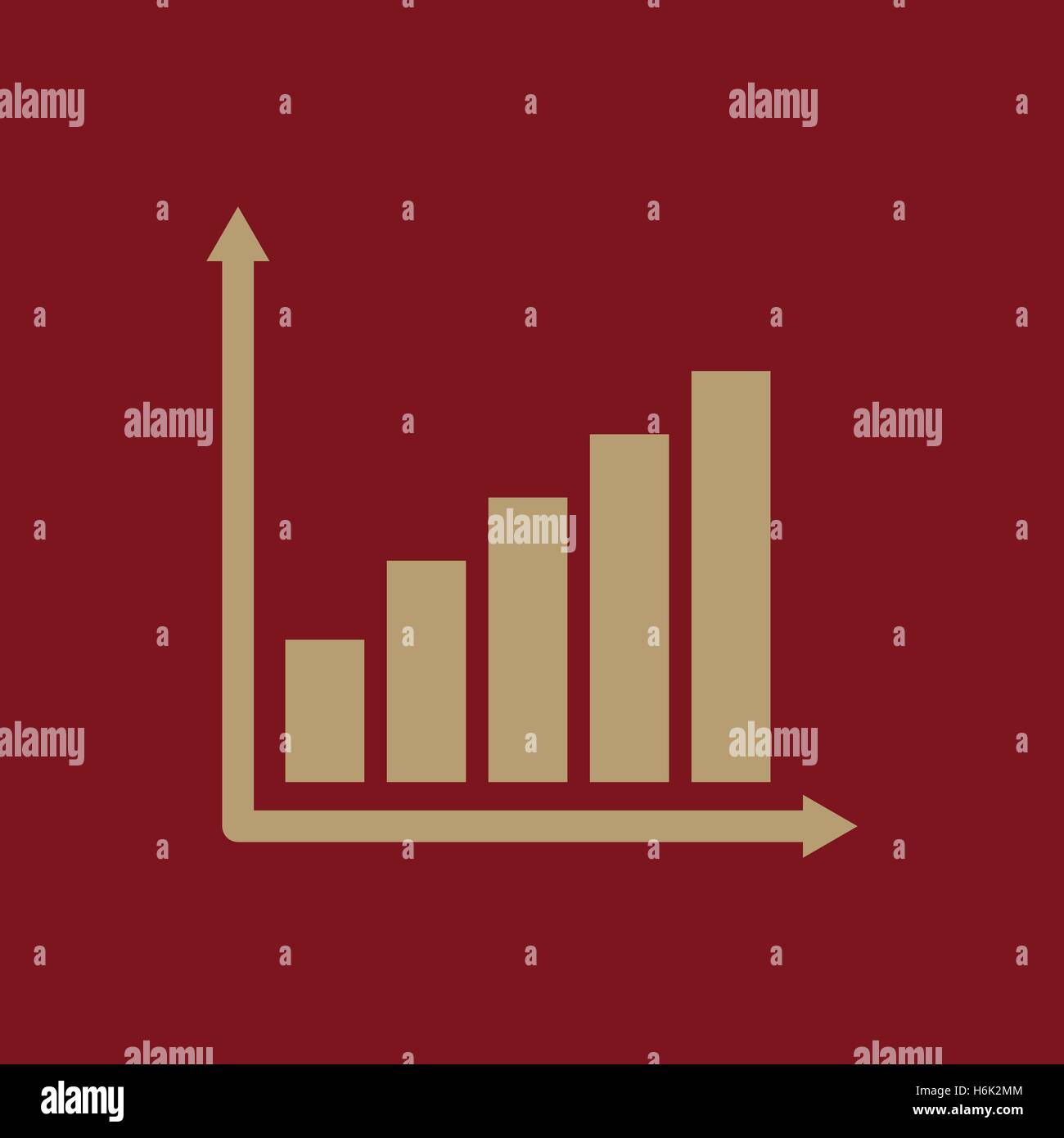 The growing graph icon. Growth and up symbol. Flat Vector illustration ...