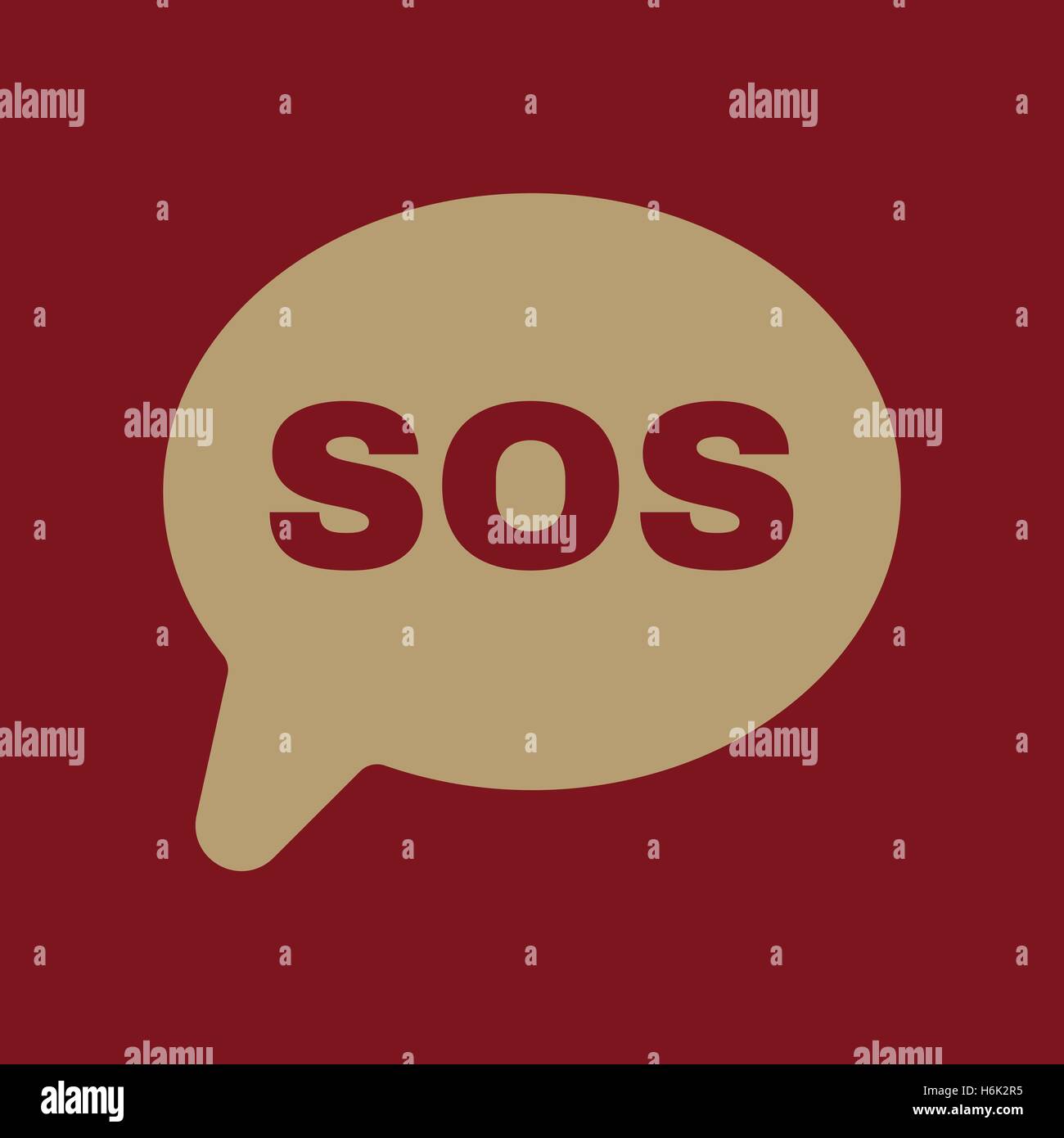 The sos speech bubble icon. Flat Vector illustration Stock Vector Image ...