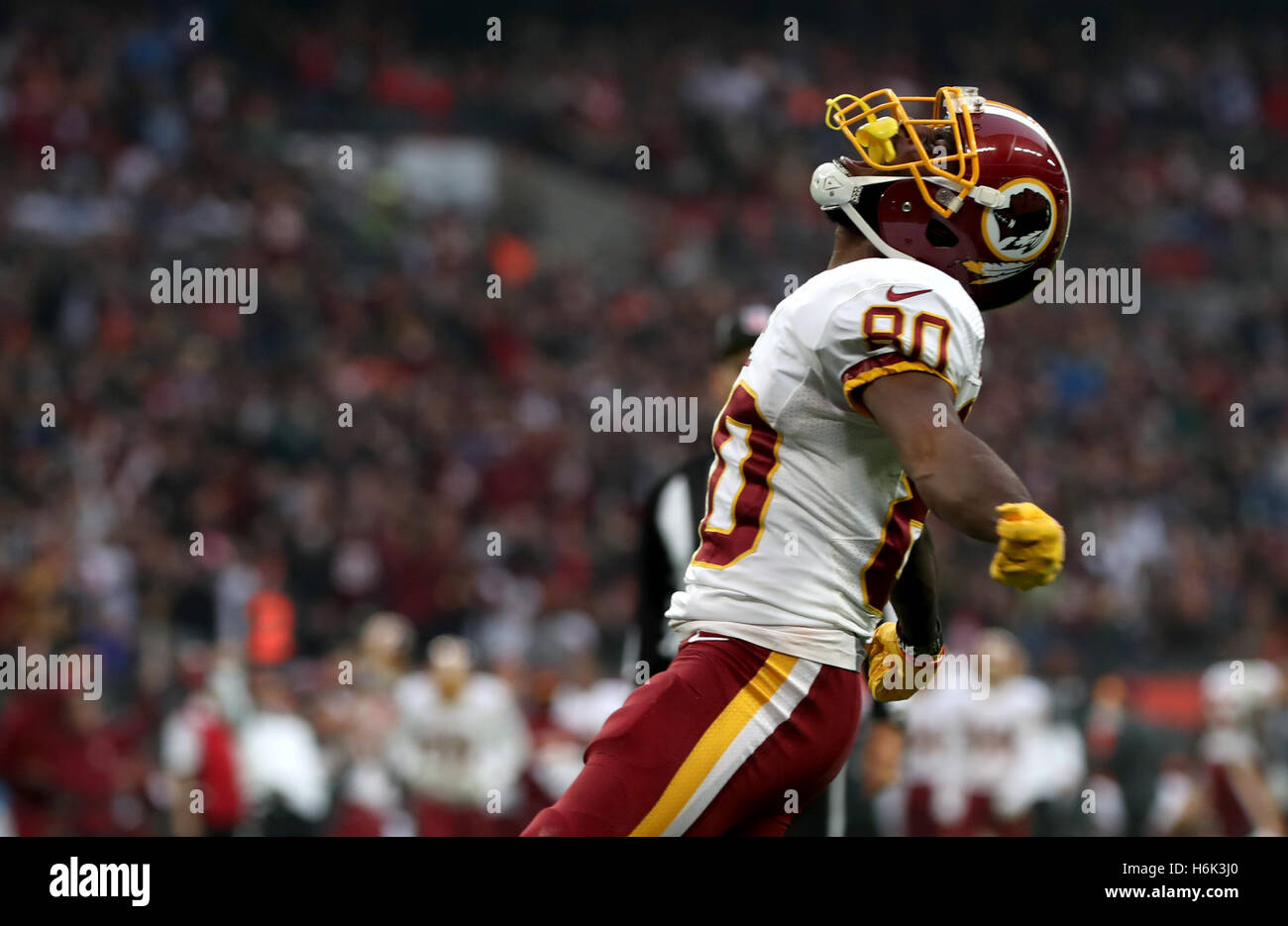 Washington Redskins Wide Receiver Jamison Crowder celebrates scoring ...