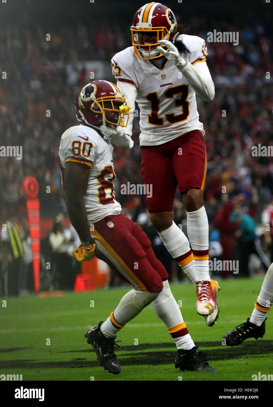 Washington Redskins Wide Receiver Jamison Crowder (left) celebrates ...