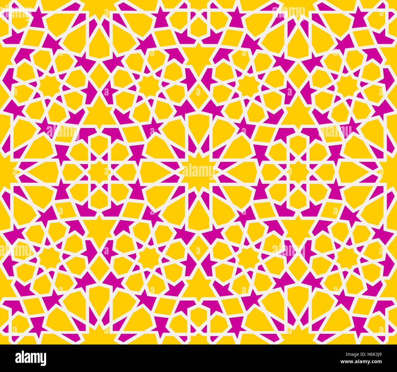 Vector Seamless Purple Yellow Islamic OutLine Star Geometric Pattern ...