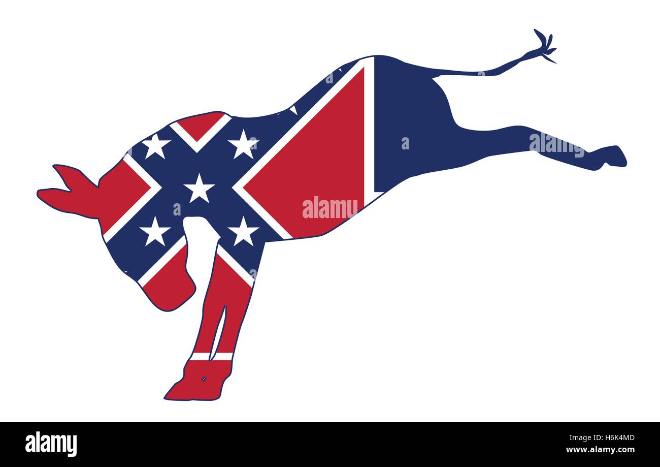 The Mississippi Democrat party donkey flag over a white background ...