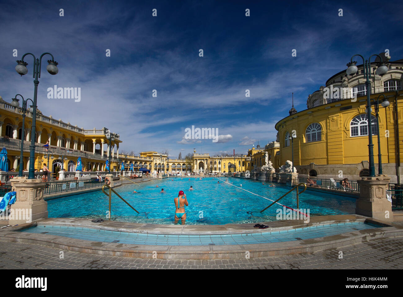 Budapest, capital of Hungary, thermal pools of Széchenyi Stock Photo ...