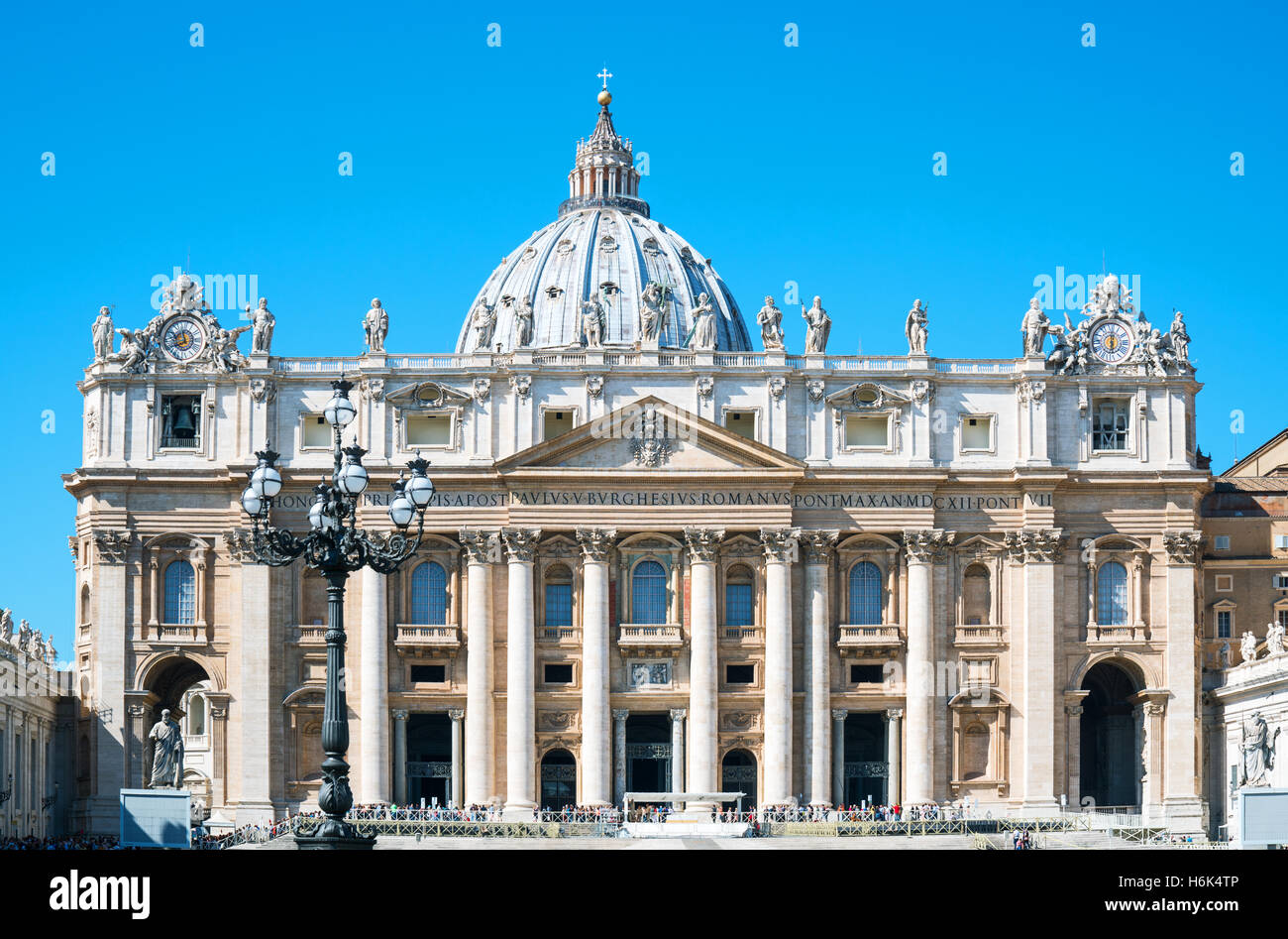 Rome, Italy - September 29 2016: View of the St.Peter Basilica facade ...