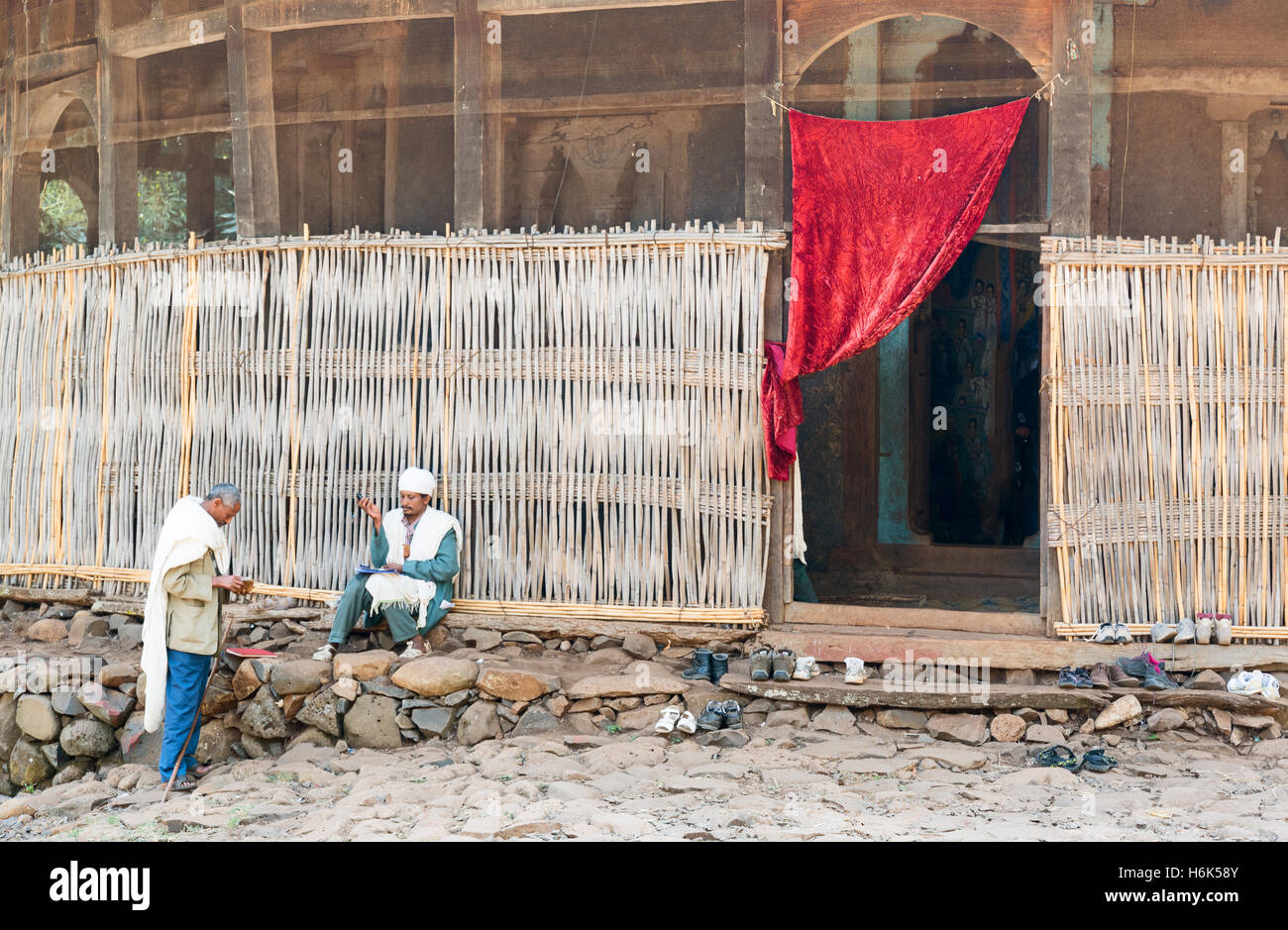 Bahir Dar, Ethiopia - January 17 , 2016: Local faithfuls at the ...