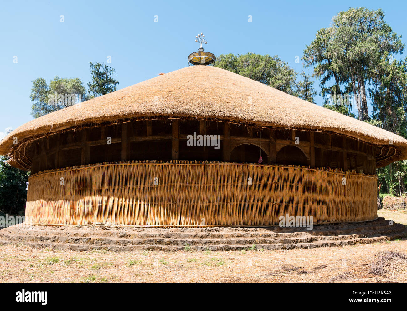 Ethiopia, Bahir Dar, the hut shape orthodox church of Azwa Mariam Stock ...