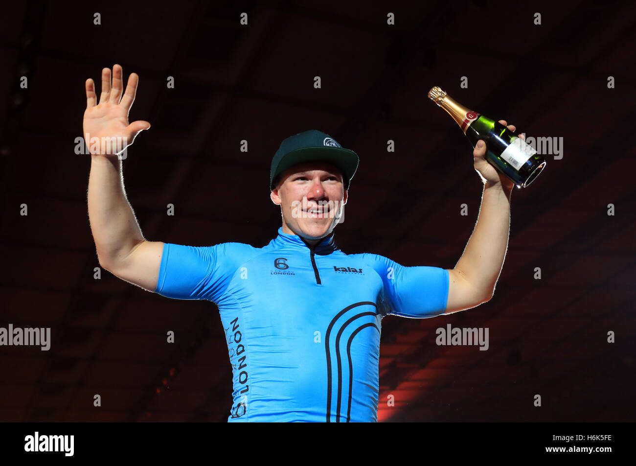 Great Britain's Matthew Rotherham celebrates finishing third overall in ...