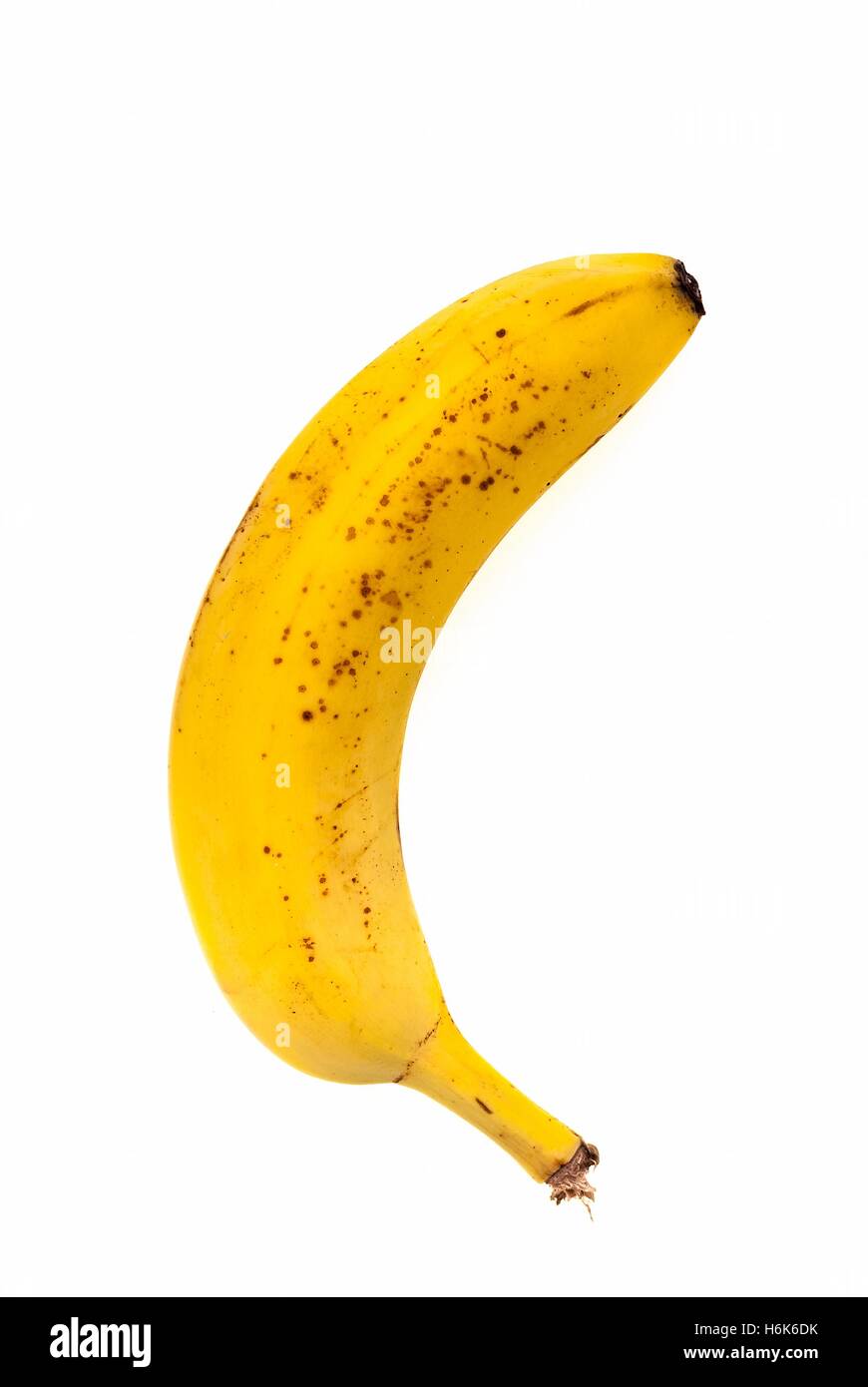 One Ripe Banana Isolated on White Background Stock Photo - Alamy