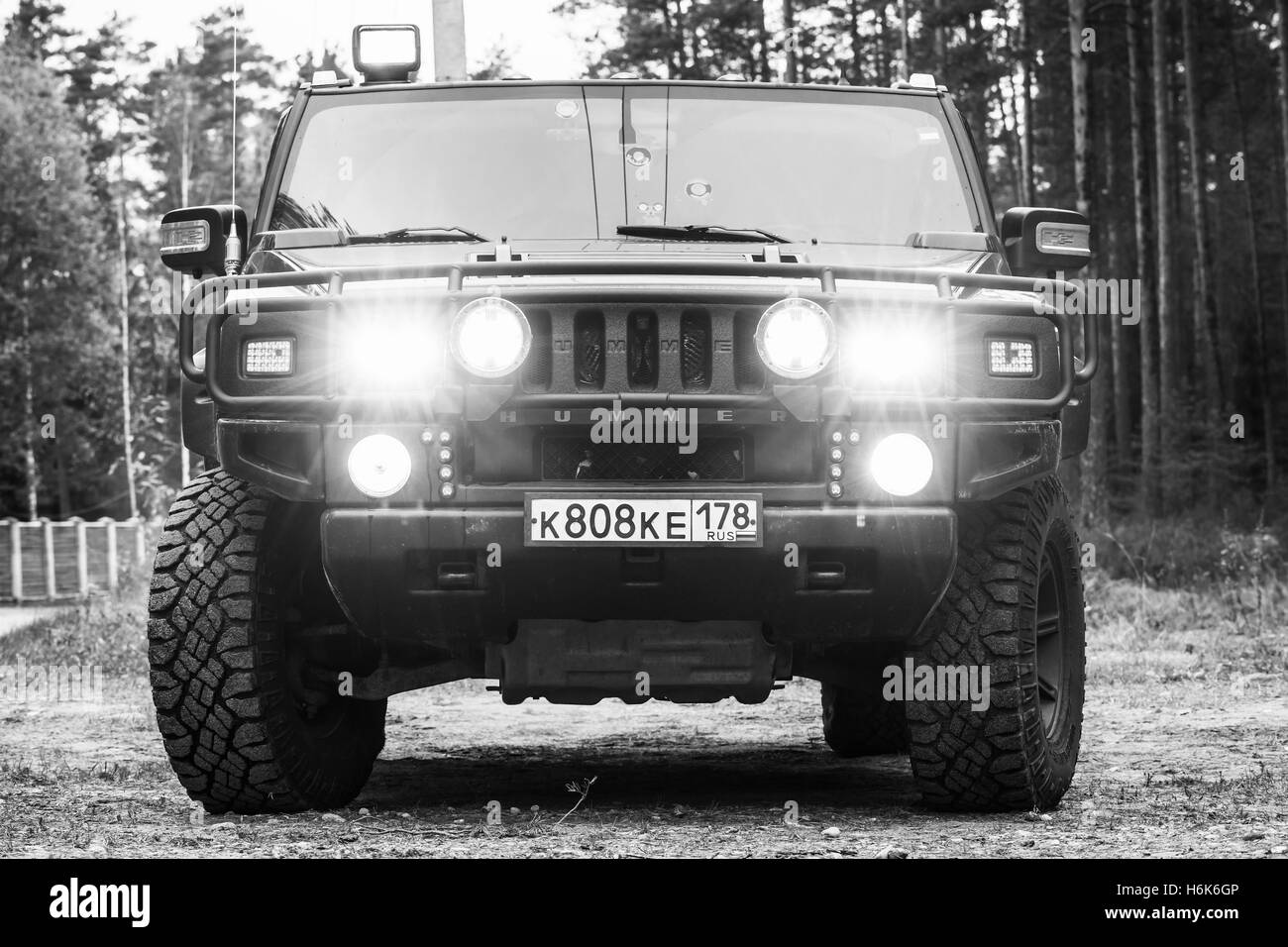 Saint-Petersburg, Russia - October 9, 2016: Black Hummer H2 vehicle ...