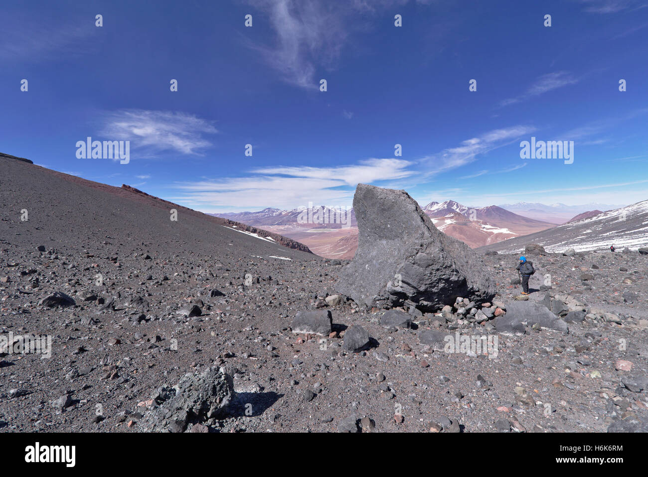 View from Lascar mountain while scaling. This mountain is an active ...