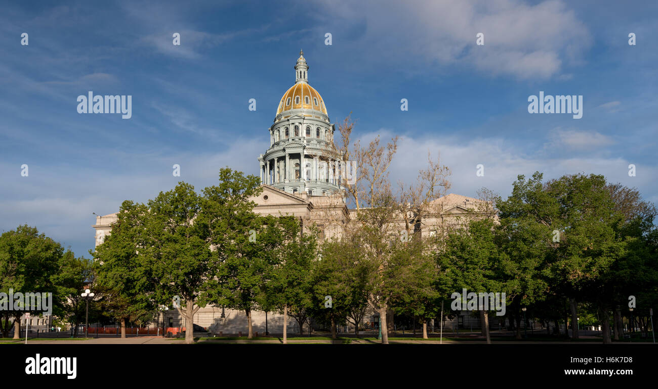 Capital building in Denver Colorado with trees and blue sky Stock Photo ...