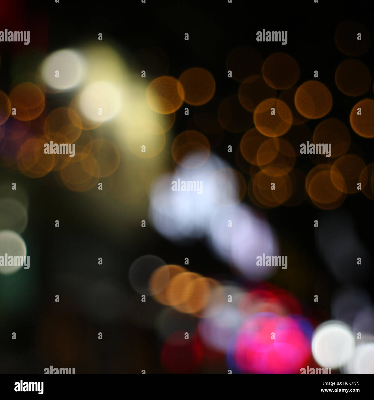 Defocused night lights on street Stock Photo - Alamy