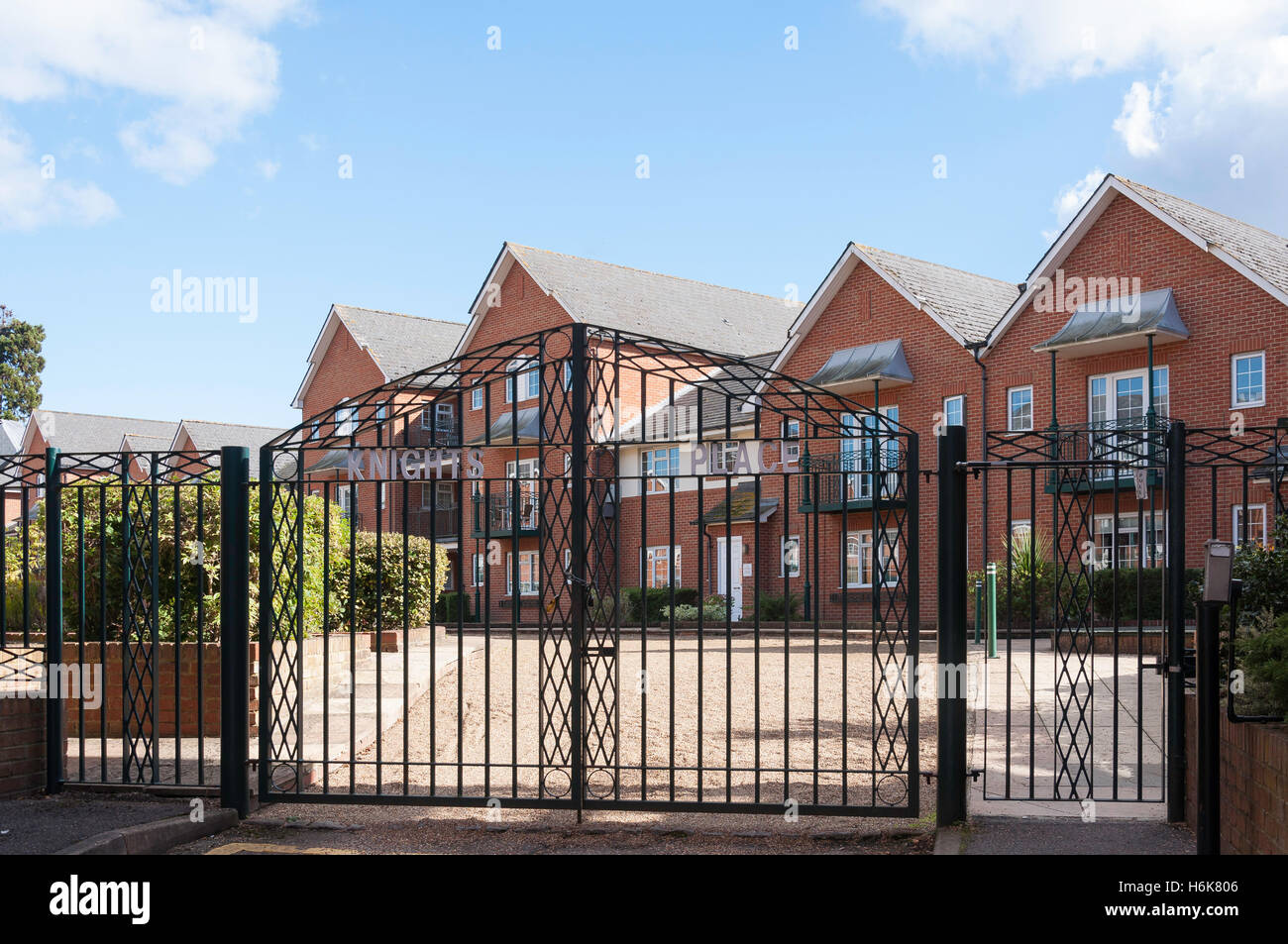 Entrance gate to Knights Place private apartment building, St Leonard's ...
