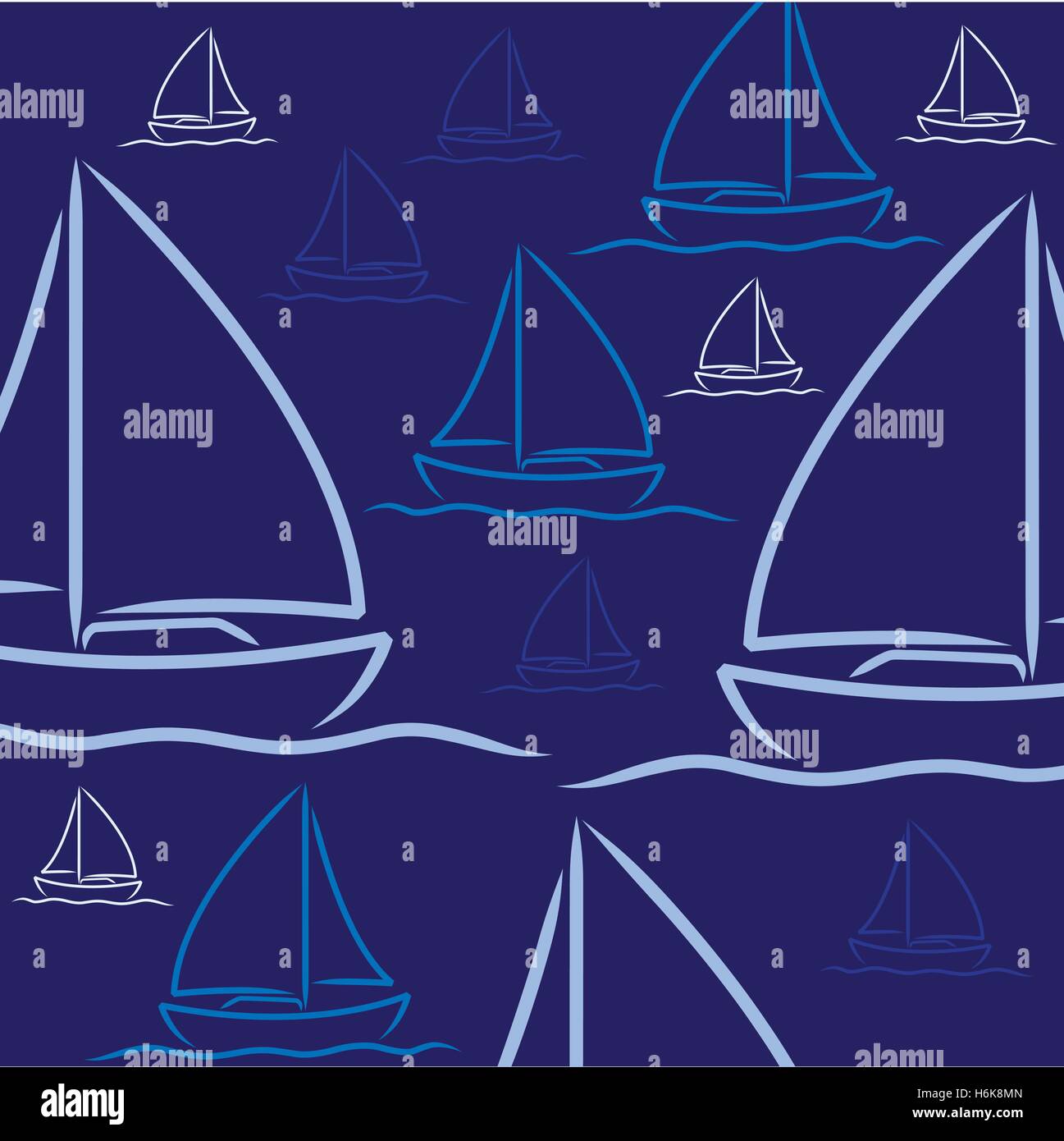 Hand drawn sailing boat pattern in vector format Stock Vector Image ...