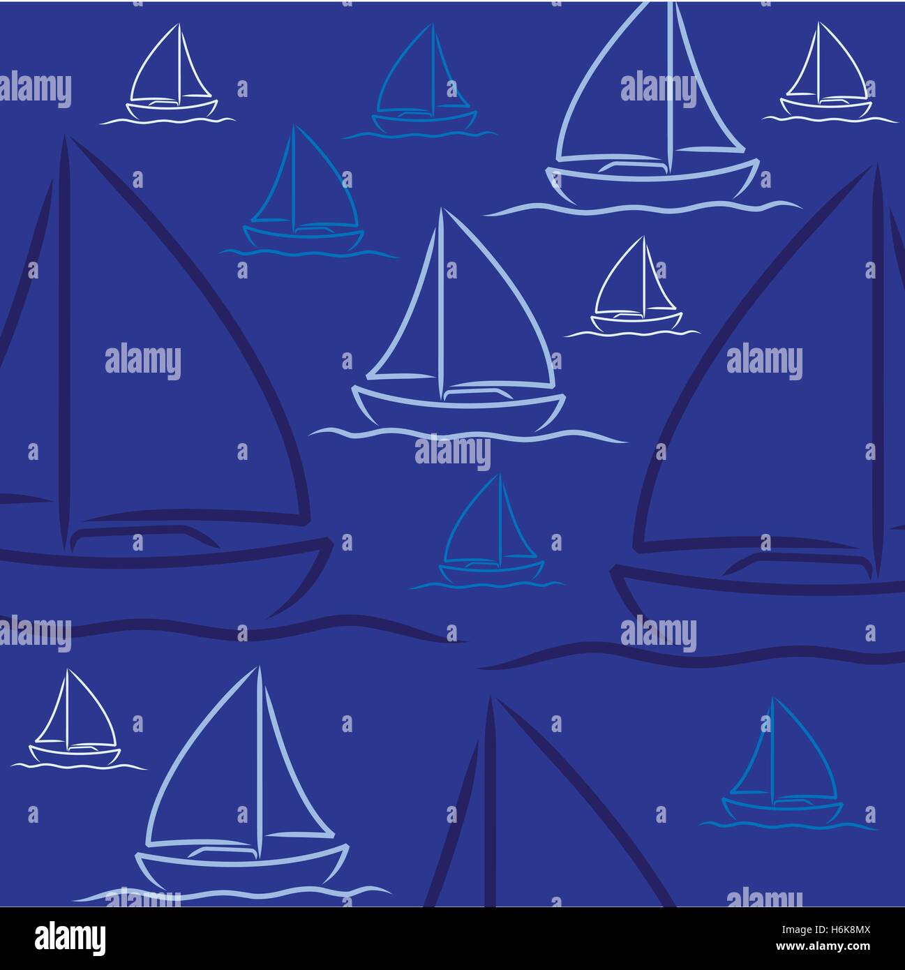 Hand drawn sailing boat pattern in vector format Stock Vector Image ...