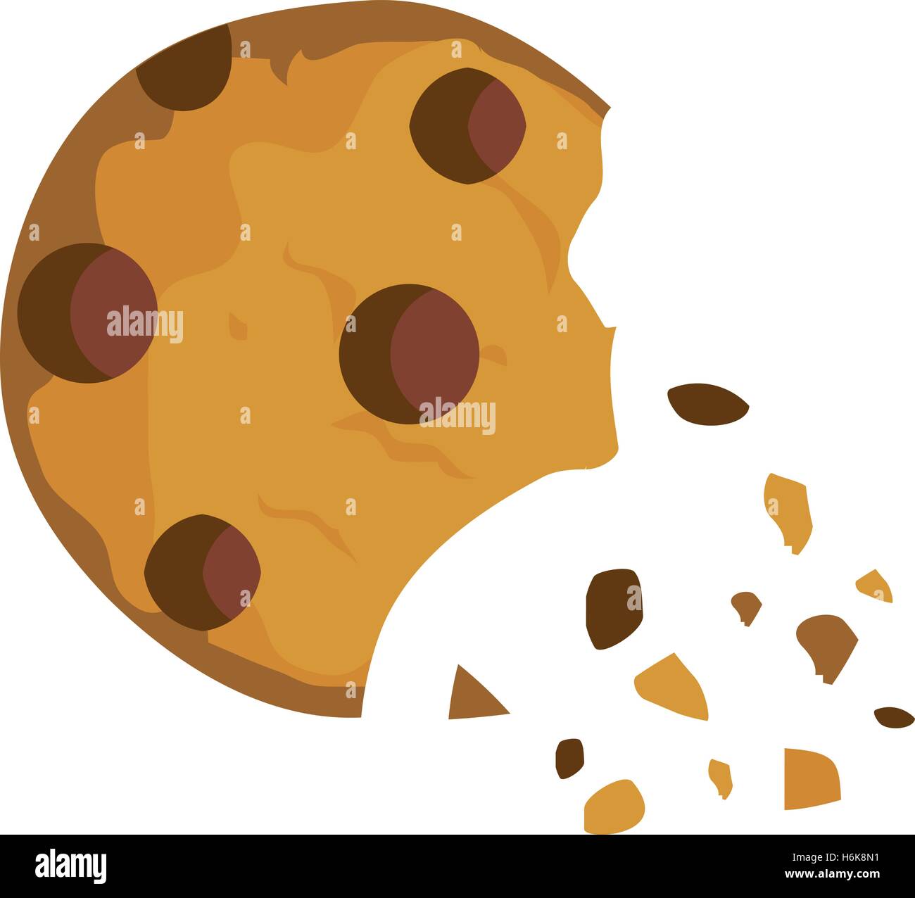Vector illustration of a chocolate chip cookie Stock Vector Image & Art ...