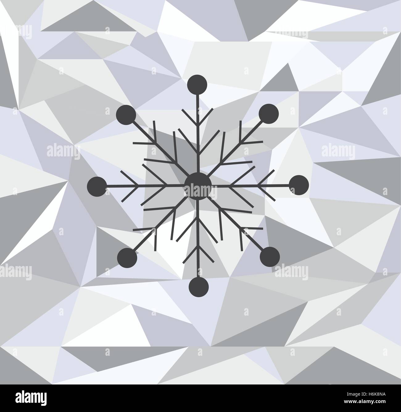 vector illustration of a snowflake on diamond geometrical background ...