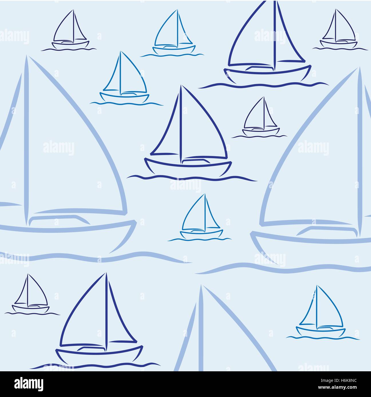 Hand drawn sailing boat pattern in vector format Stock Vector Image ...