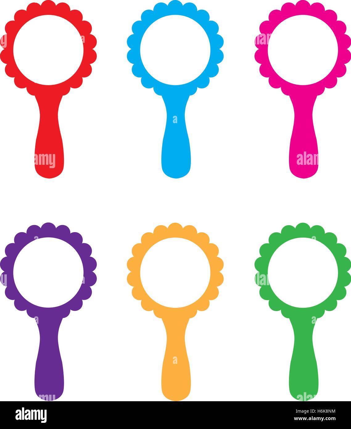 vector illustration of a set of decorative mirrors Stock Vector Image ...