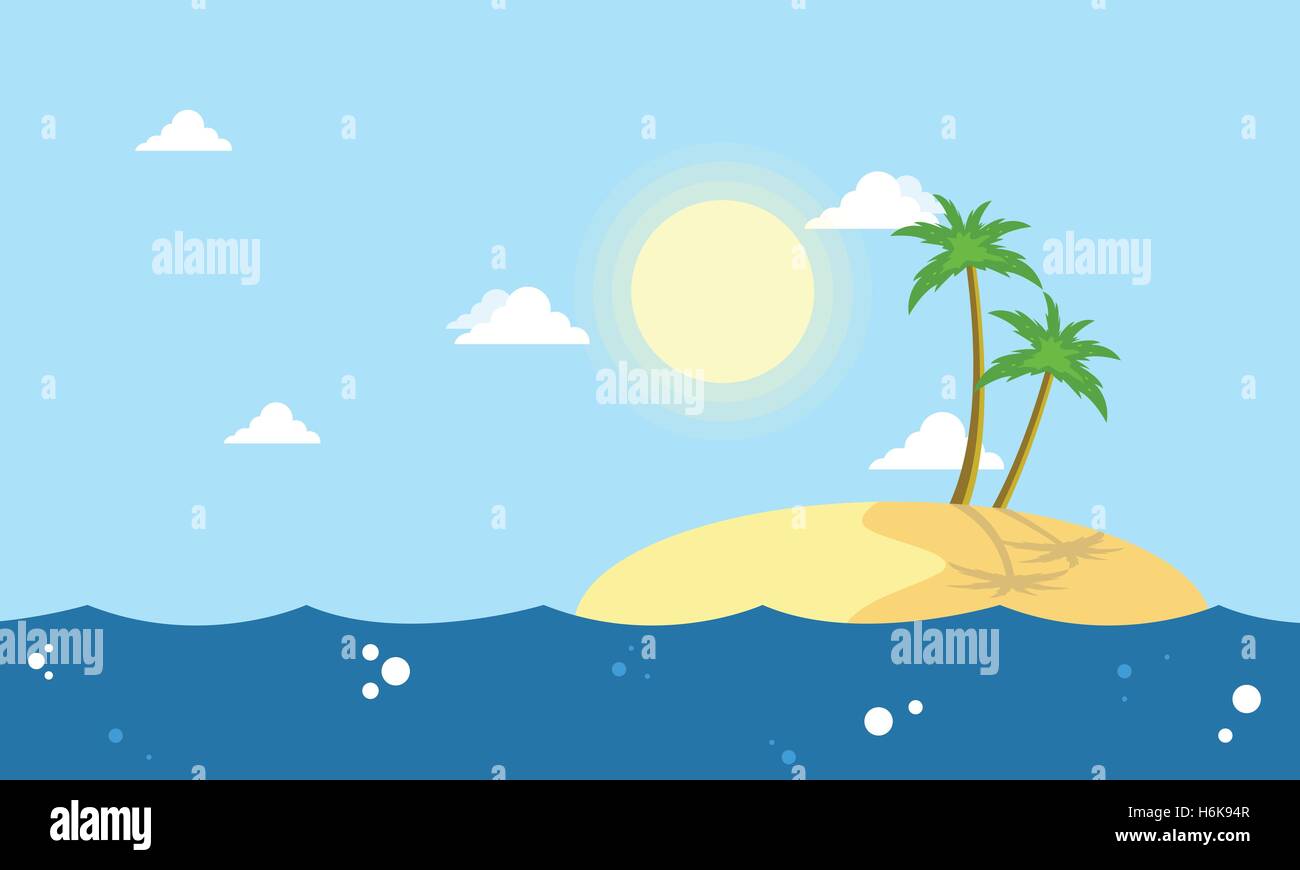 Cartoon islands landscape collection stock vector illustration Stock ...