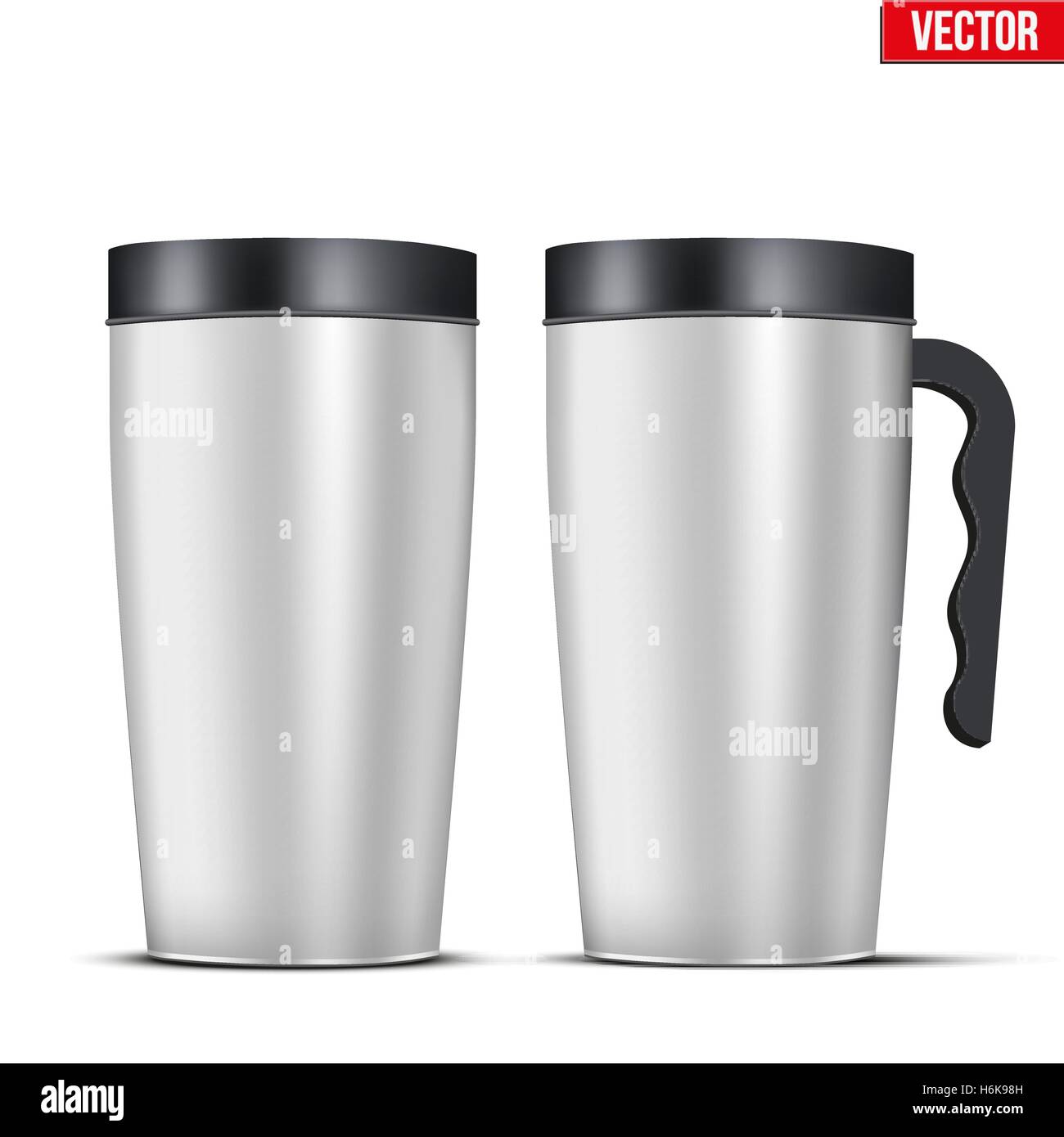 Classic Stainless steel mug set with handle. For travel and morning ...