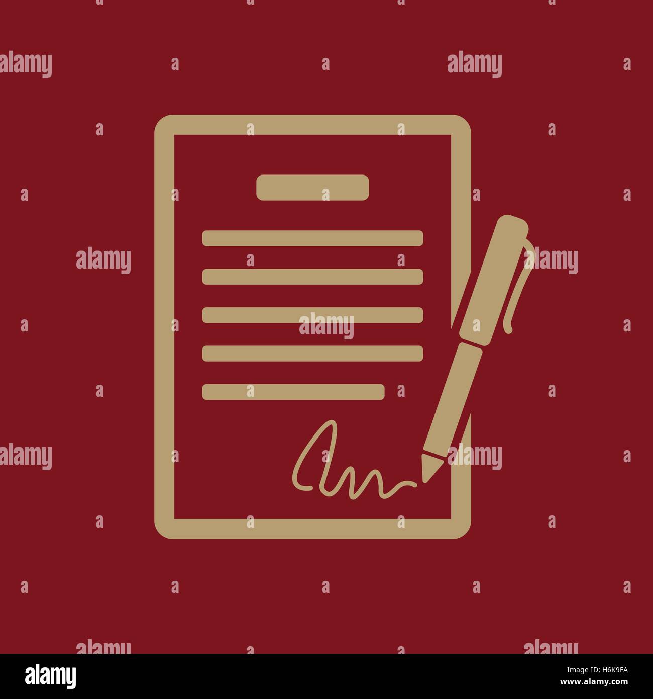 The contract icon. Agreement and signature, pact, accord, convention ...
