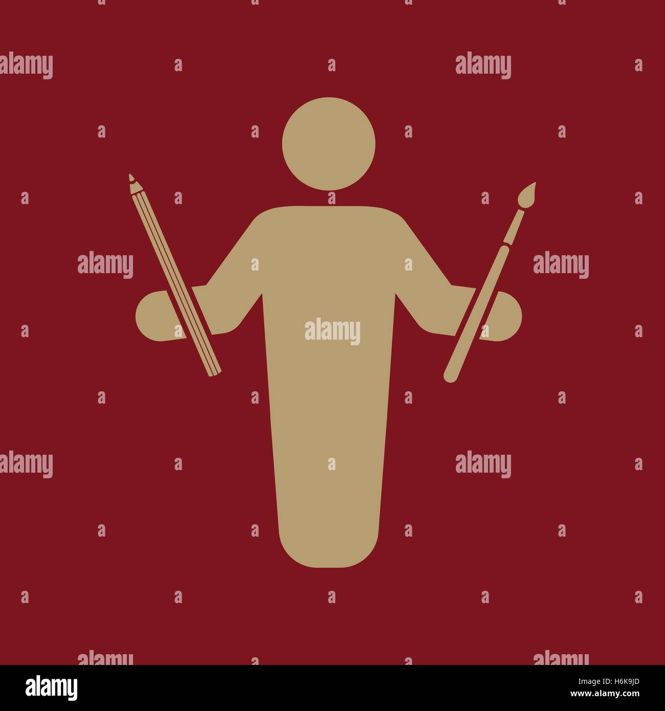 The painter avatar icon. Artist and craftsman symbol. Flat Vector ...