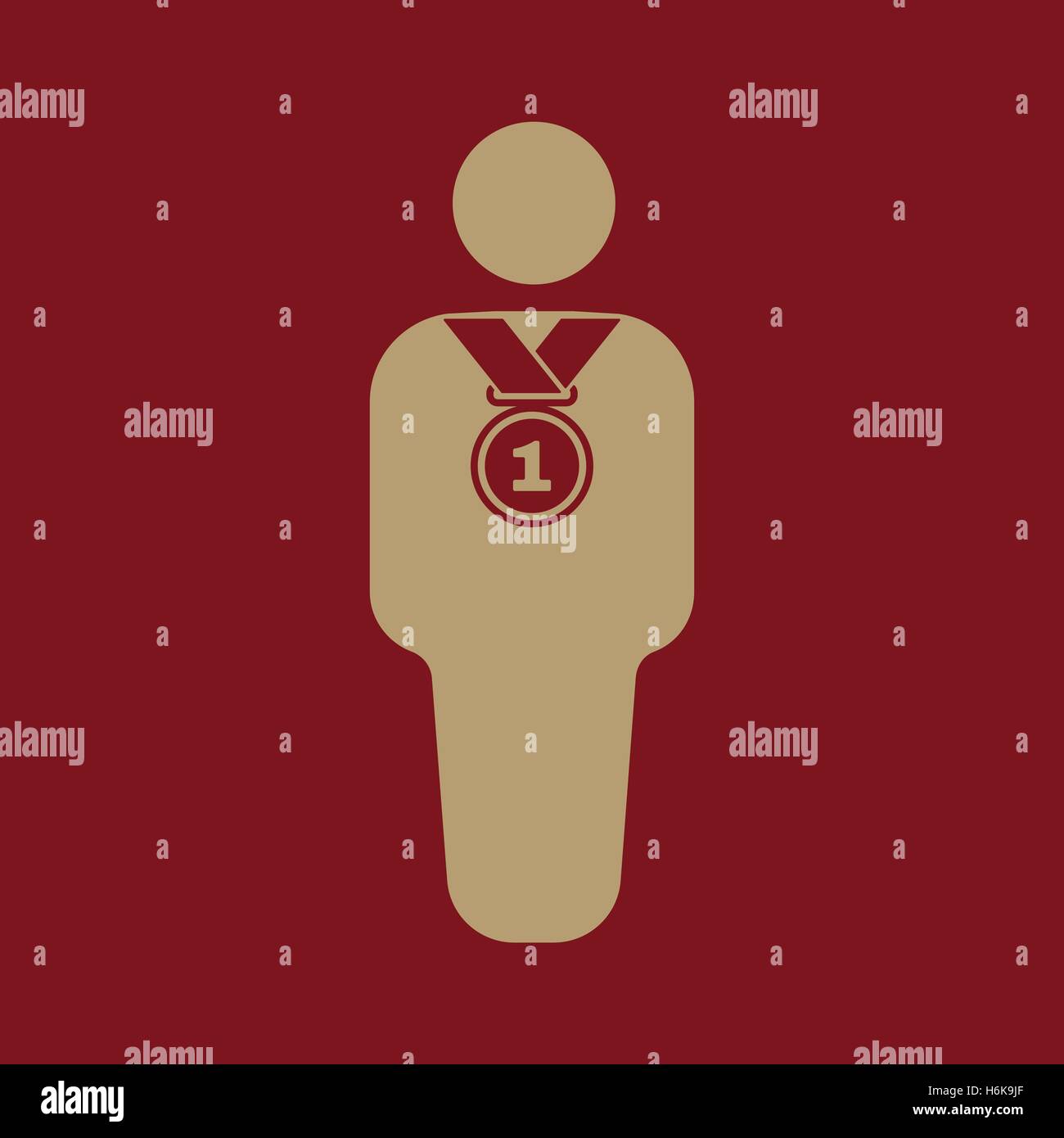 The winner avatar icon. Champion and award, prize, triumph symbol. Flat ...