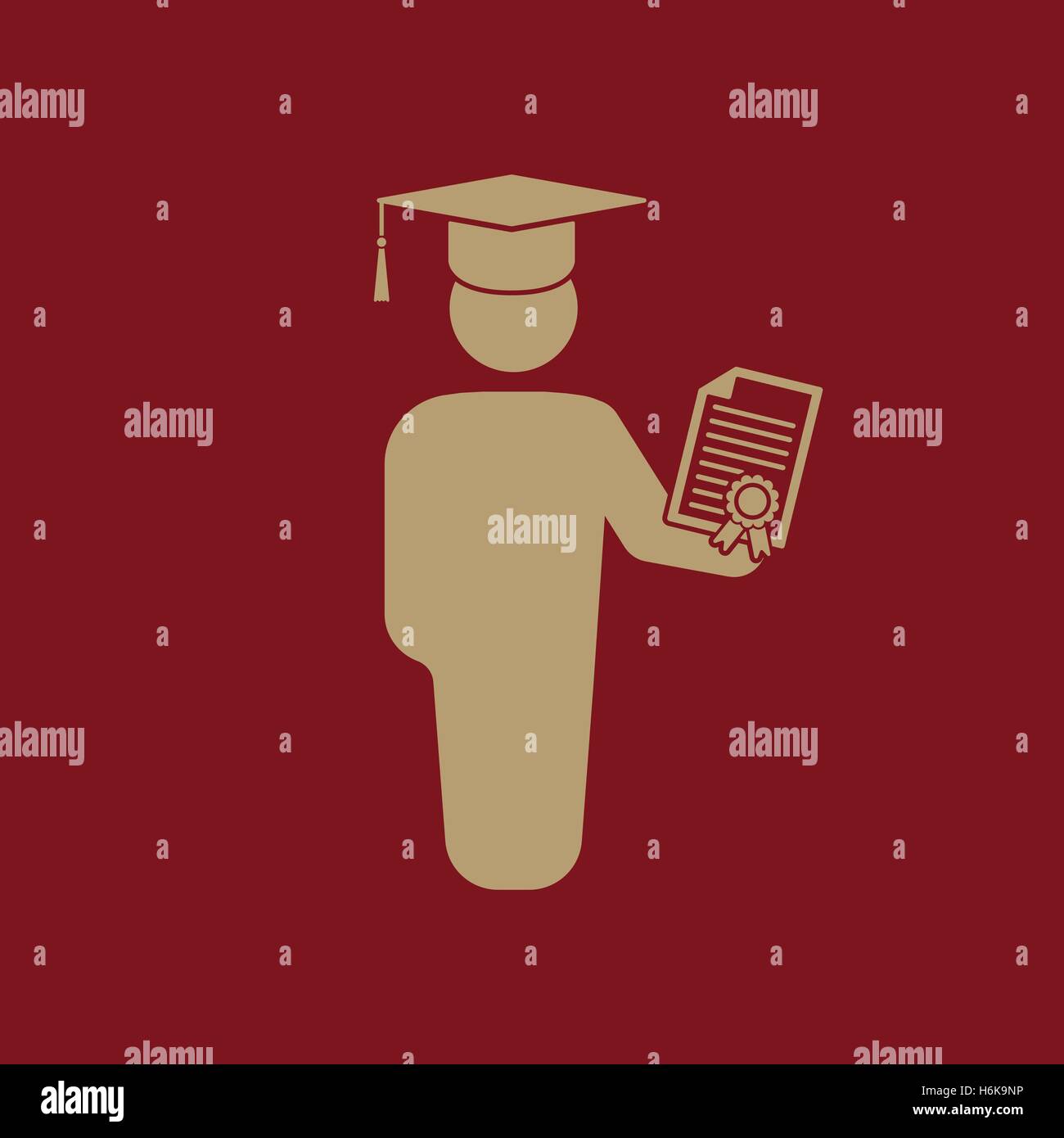 The graduate with diploma icon. School and university, learning ...