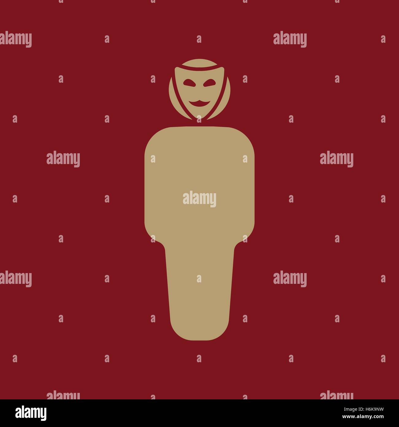 The anonym icon. Unknown and faceless, impersonal, featureless symbol ...