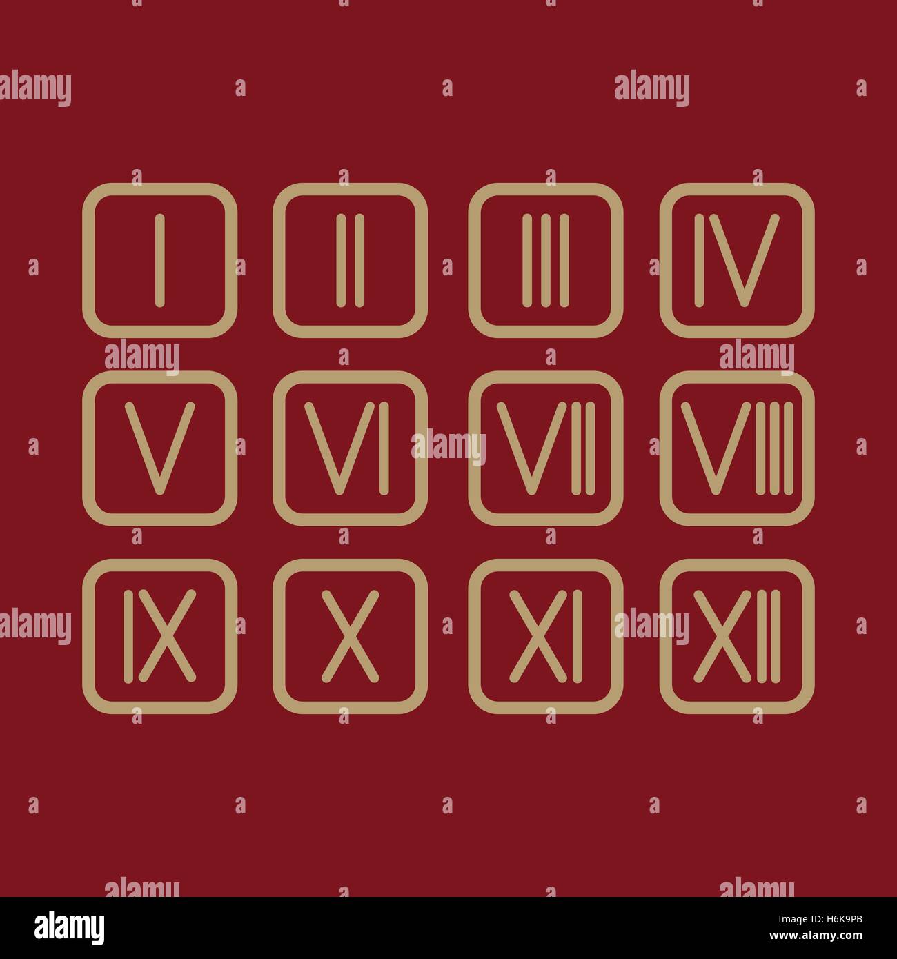 Set Roman Numerals 1 12 Icon Stock Photos & Set Roman Numerals 1 12 ...