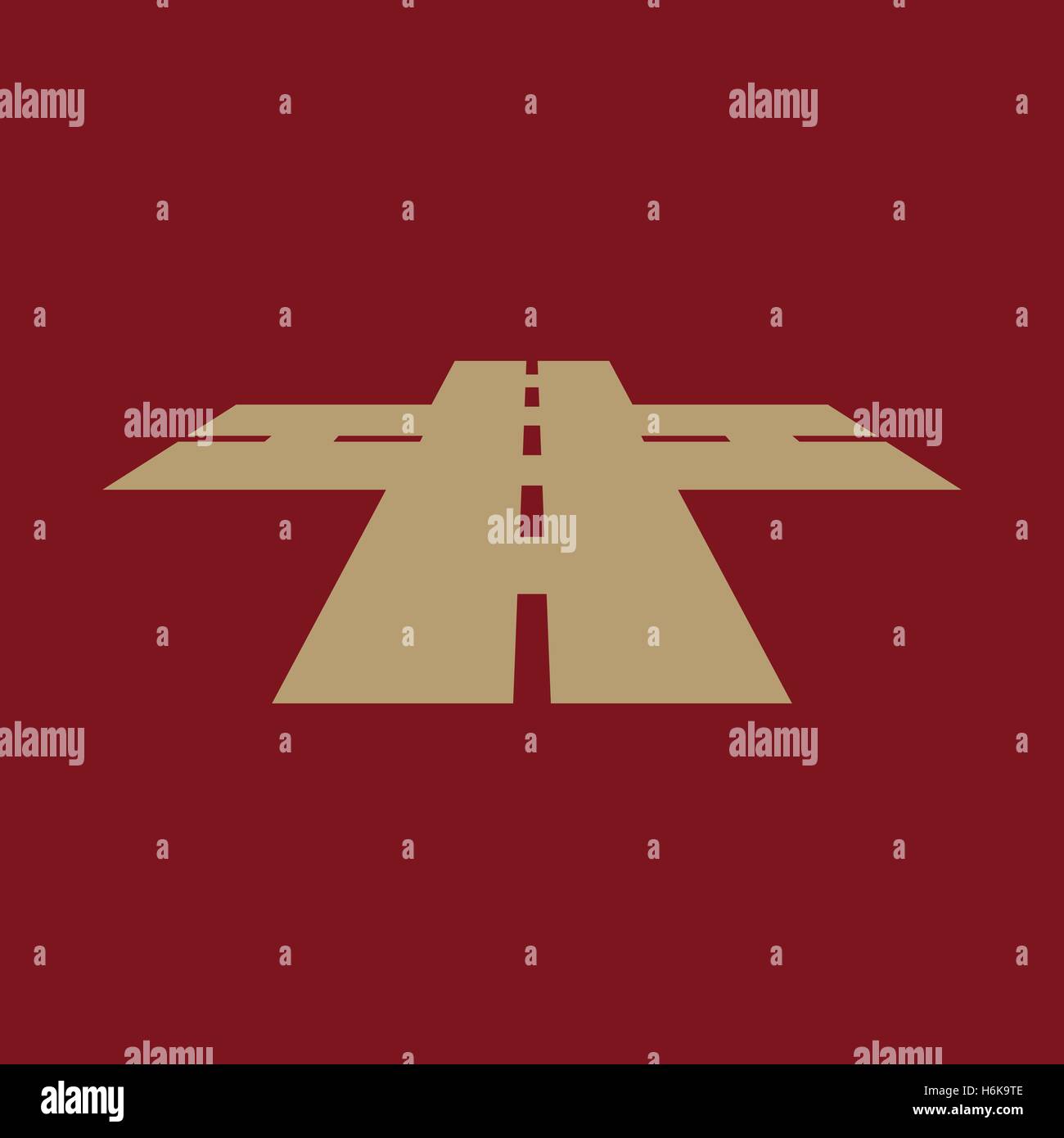 The crossroads icon. Crossway and crossing, intersection, road, route ...