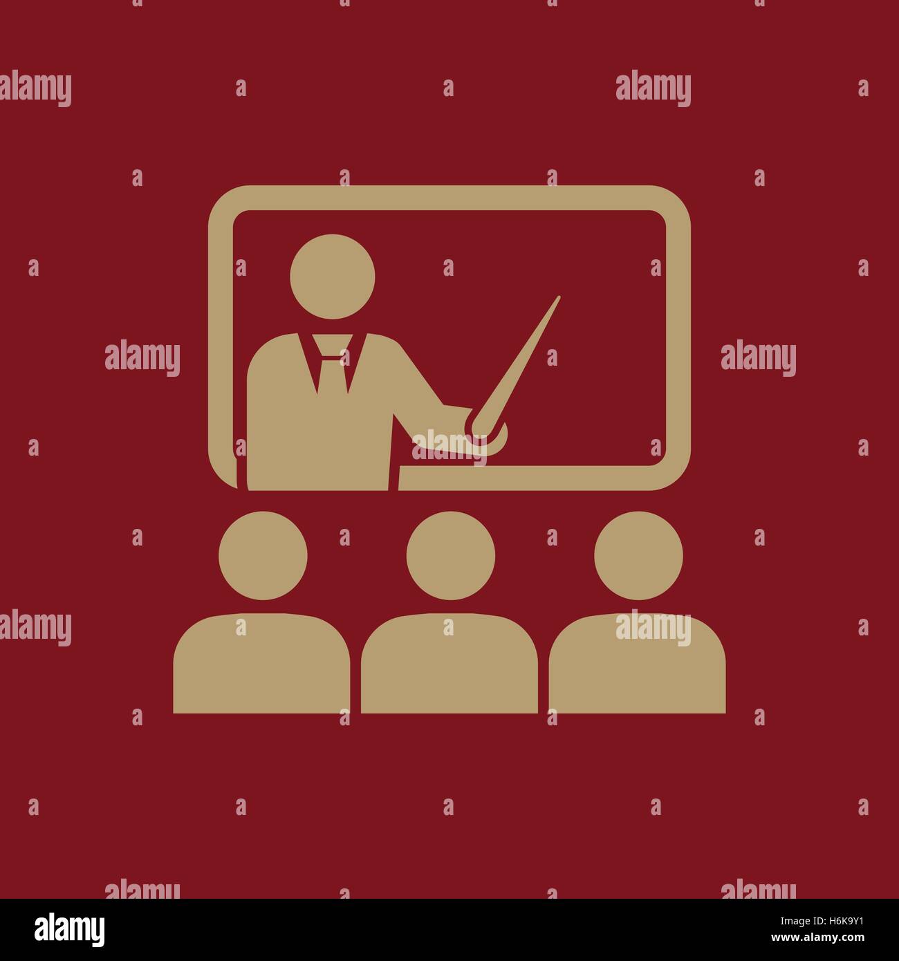 The training icon. Teacher and learner, classroom, presentation ...