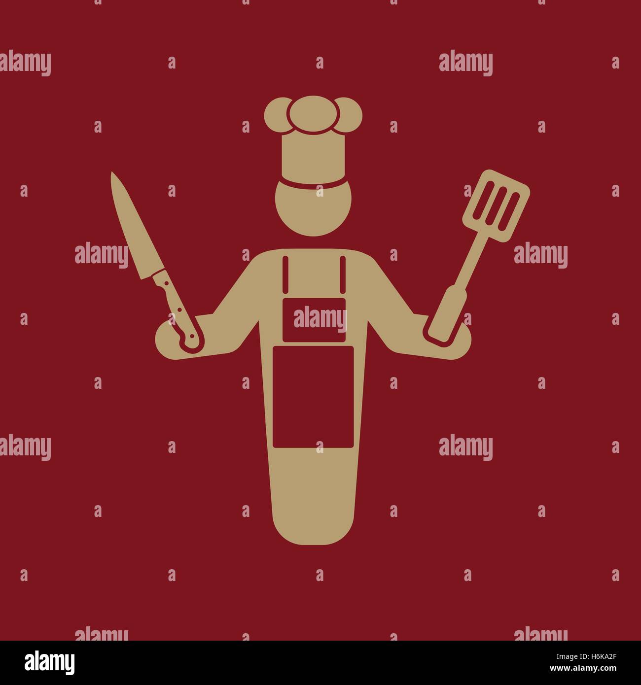 The cook icon. Chef and barbecue, restaurant symbol. Flat Vector ...