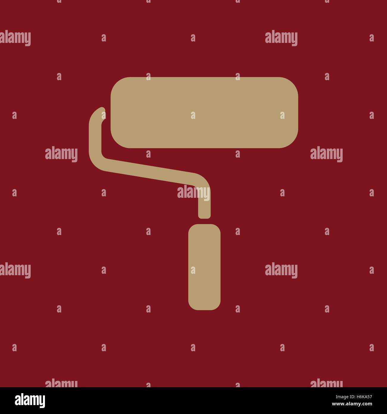 The paint roller icon. Decorating and painting, repair symbol. Flat ...